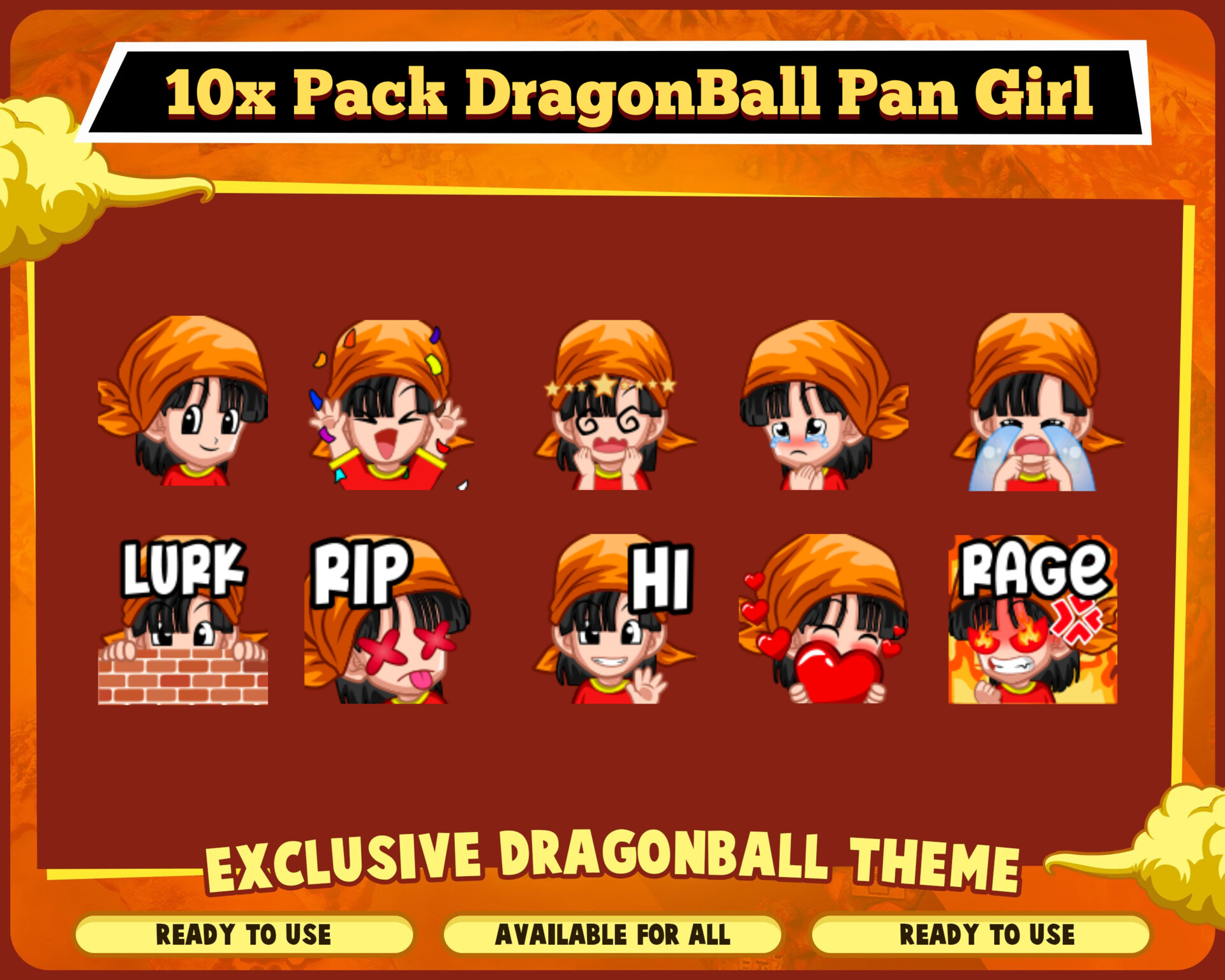 ArtStation - Pan Emotes Pack / 10 Set Kawaii Pan Girl Emotes