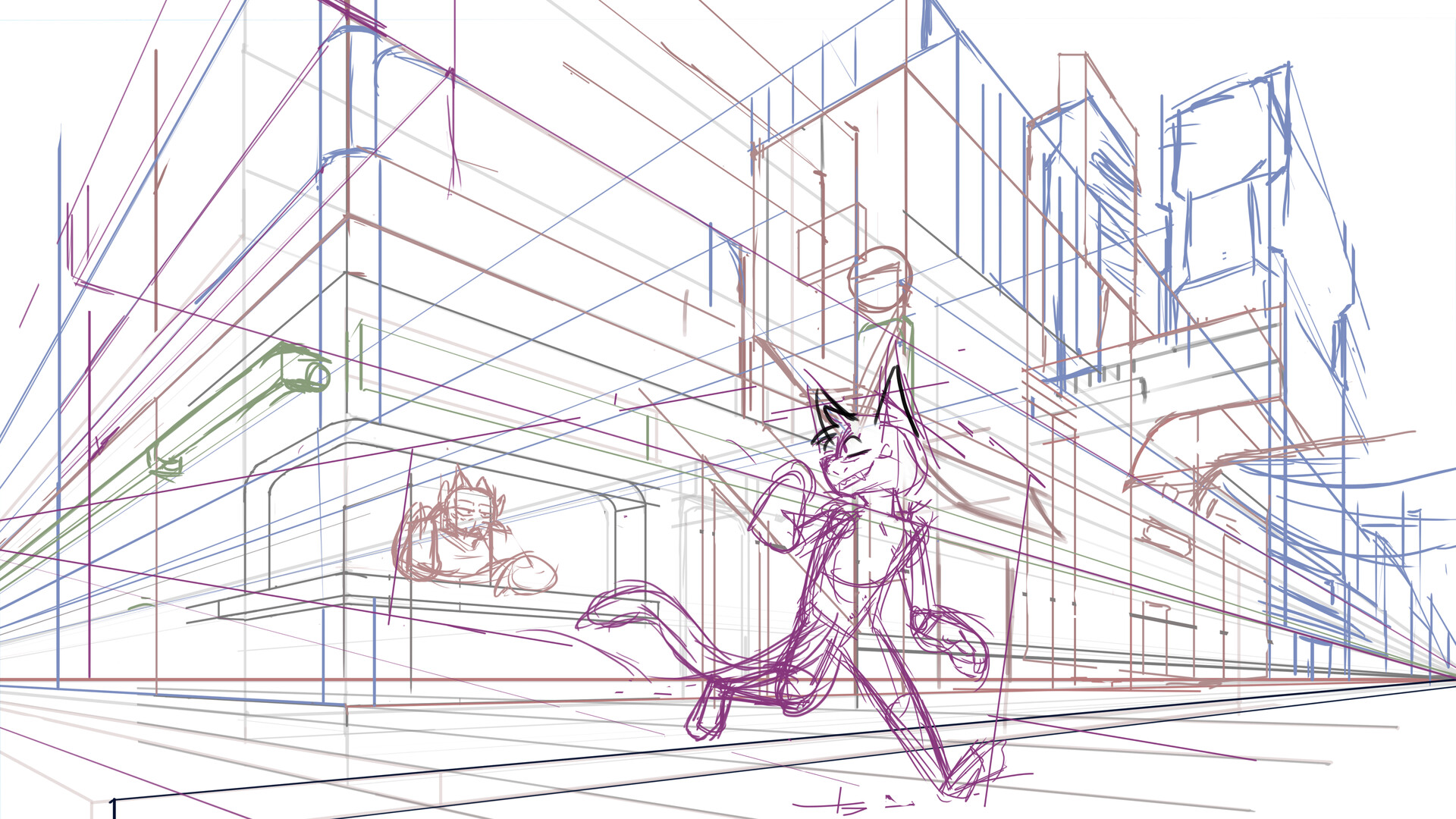 Courtney Spencer - Alien Street Corner Scene design