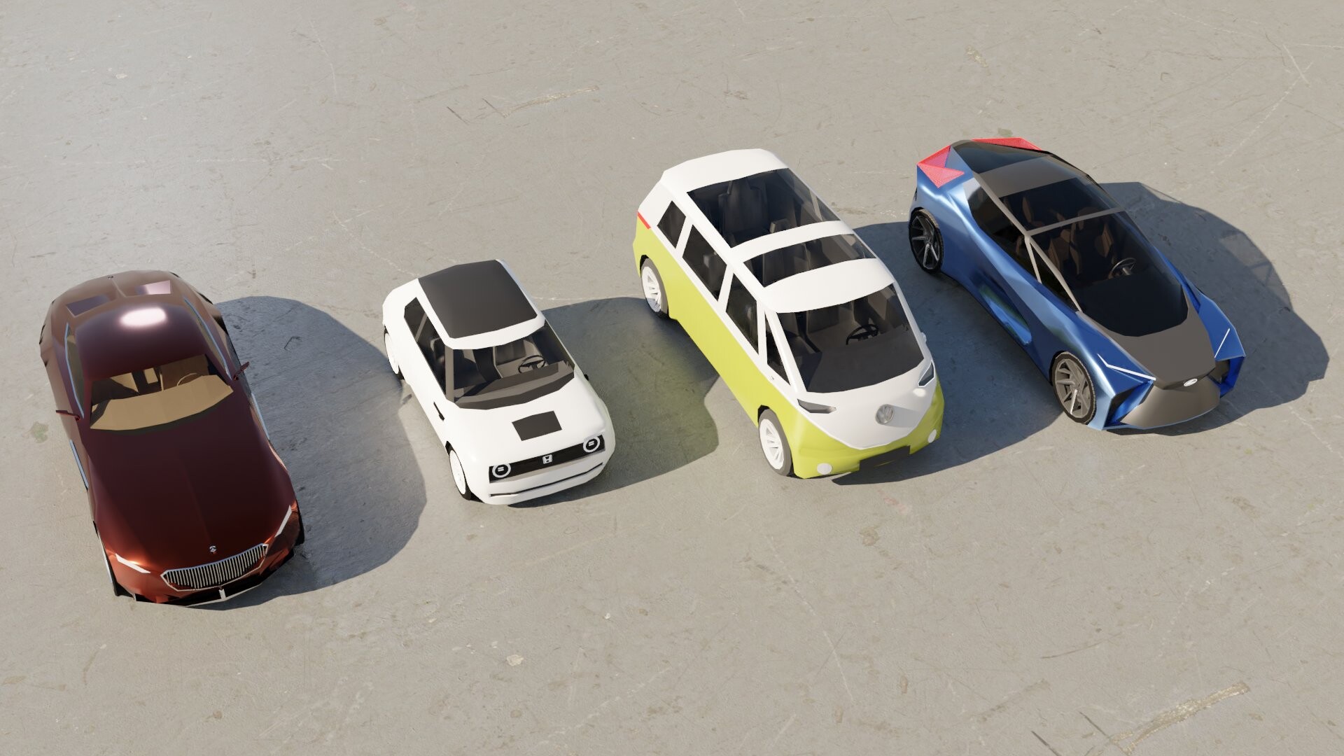 ArtStation - Concept cars set - lowpoly 3D models