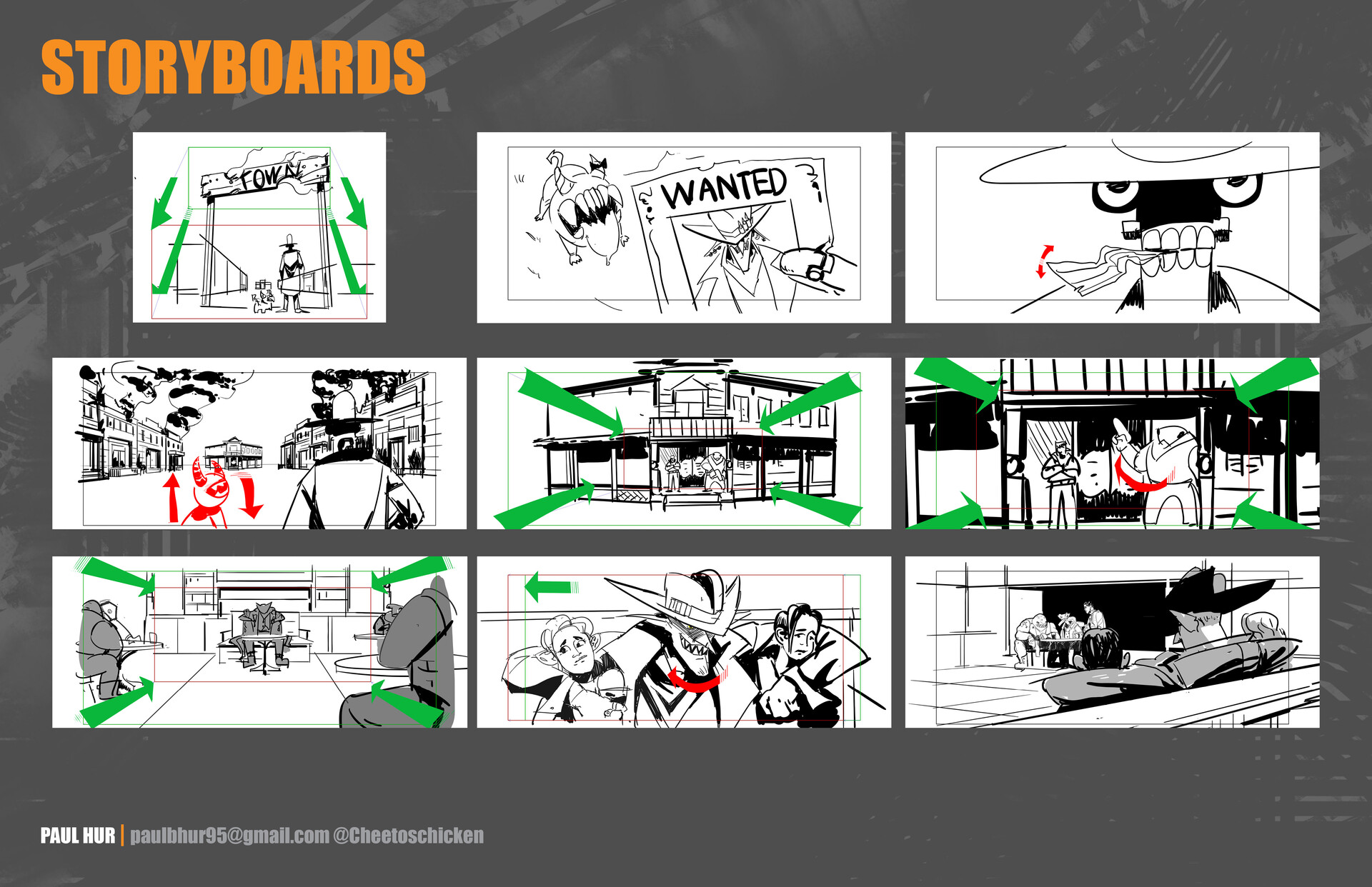 Paul Hur - Space cowboy pet dog - storyboard