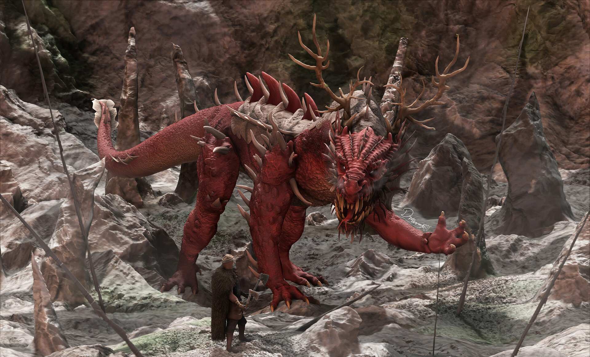 ArtStation - Dragon vs Viking