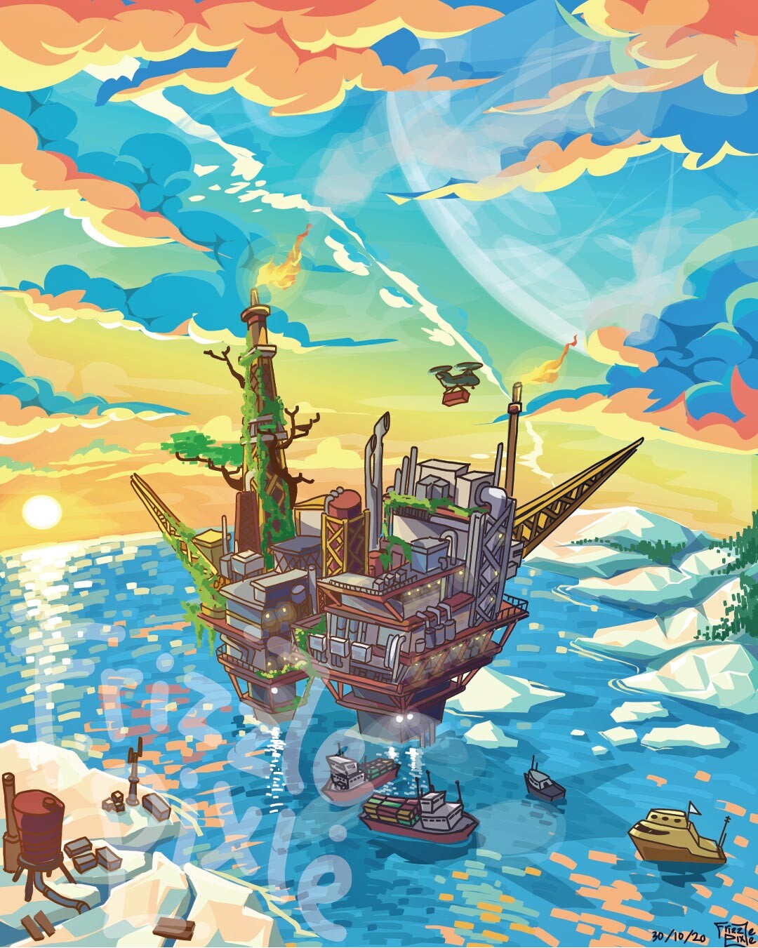 ArtStation - Overgrown Oil Rig