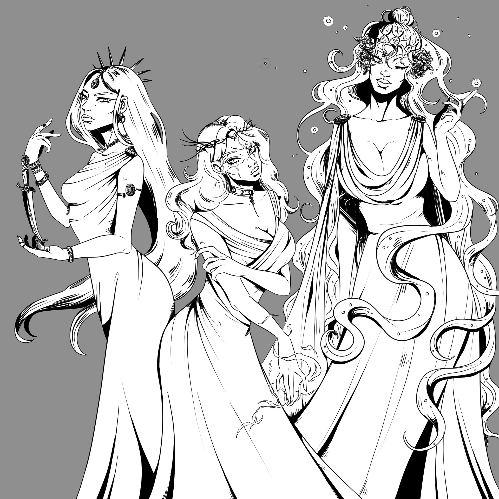 Elfe Noire - Greek Goddesses OCs - Hades Style