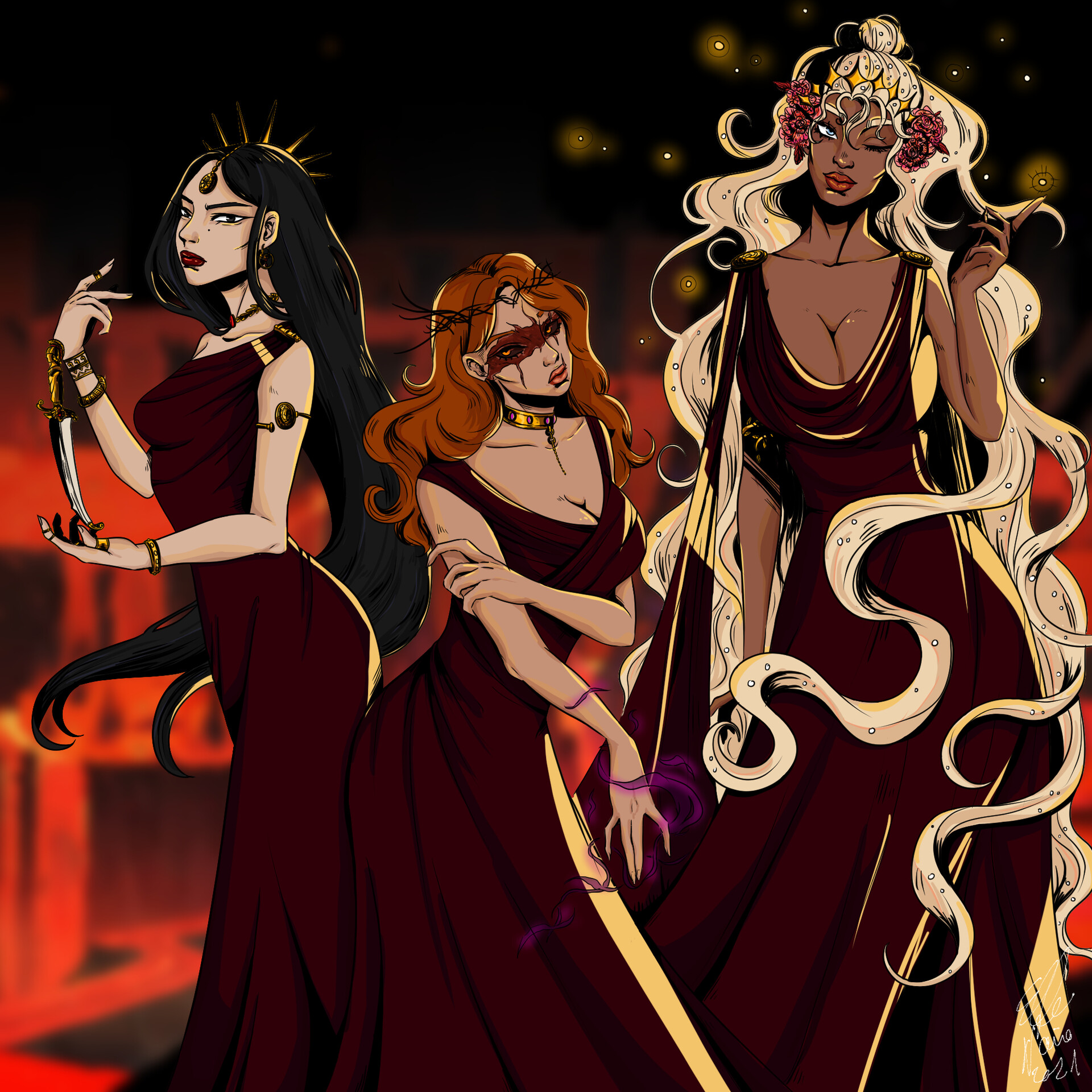 Elfe Noire - Greek Goddesses OCs - Hades Style
