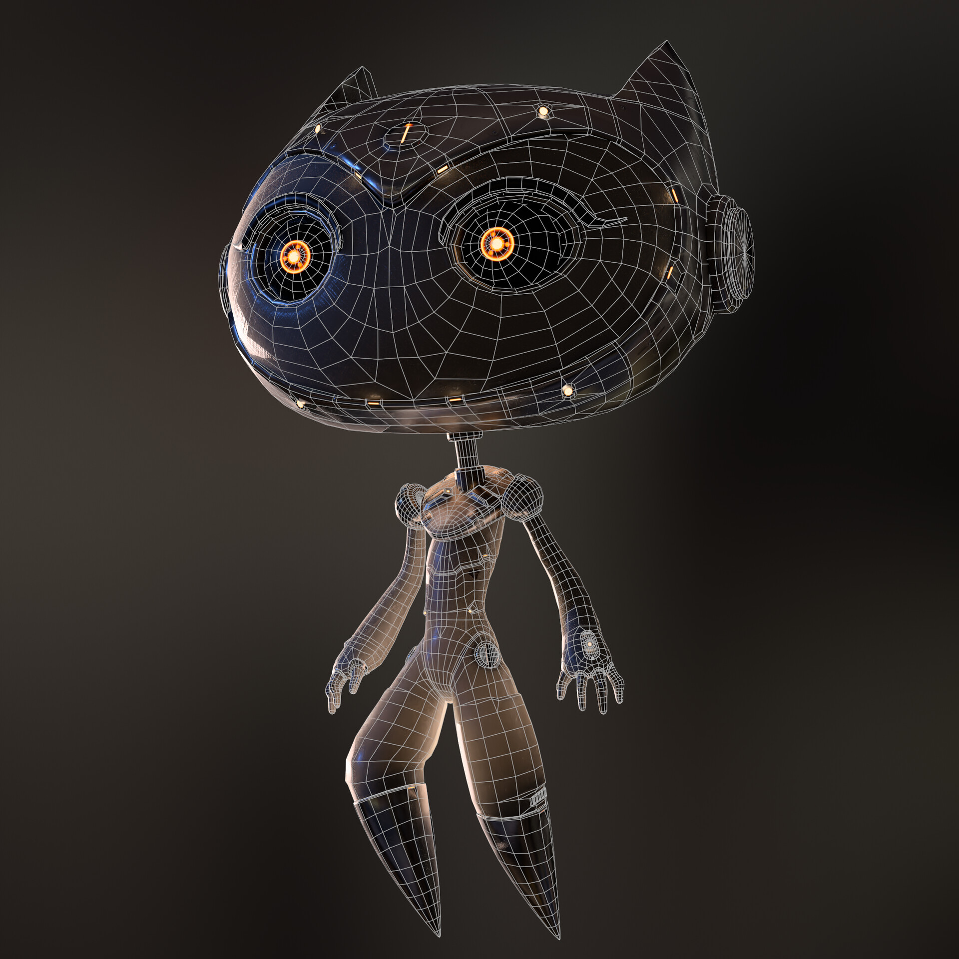 mathieu fournier - DROIDE from concept art ( high and low poly )