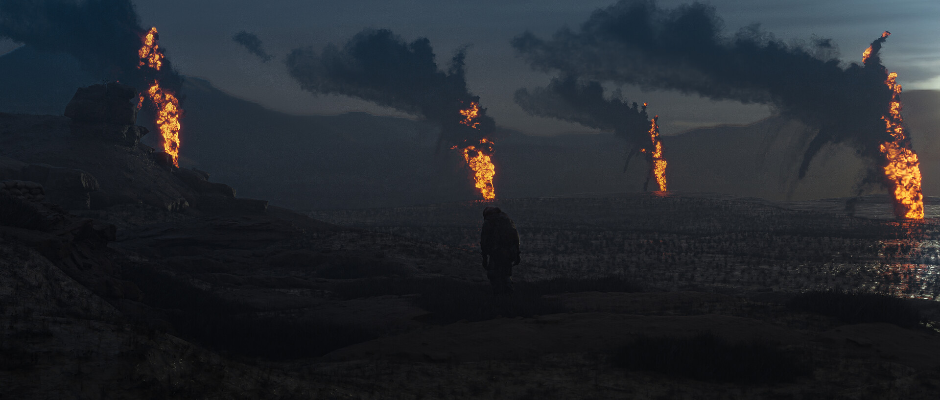 ArtStation - Burning Oil Fields