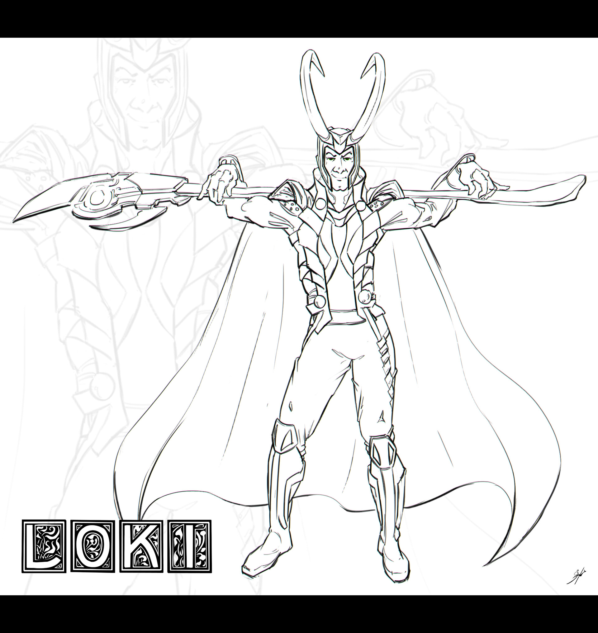 avengers loki coloring pages