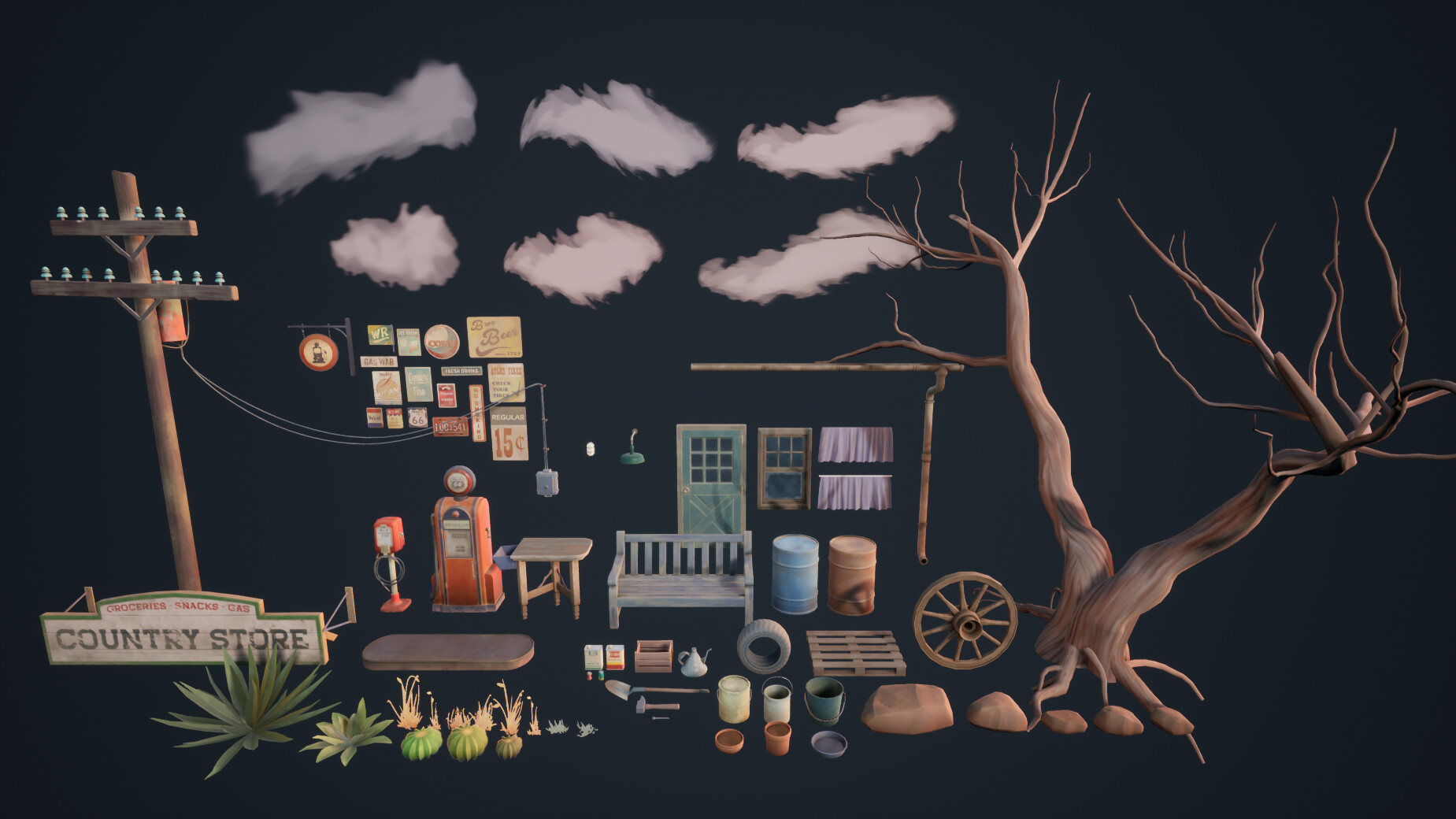 Alice Andrieu - Stylized Service Station Diorama