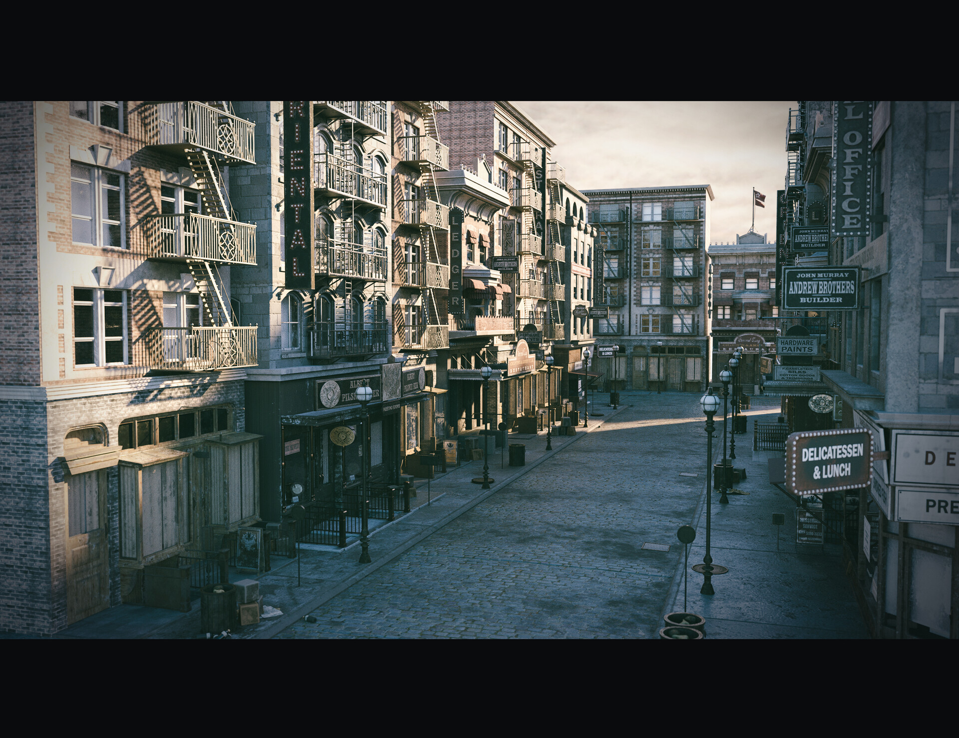 ArtStation - Vintage Street Scene