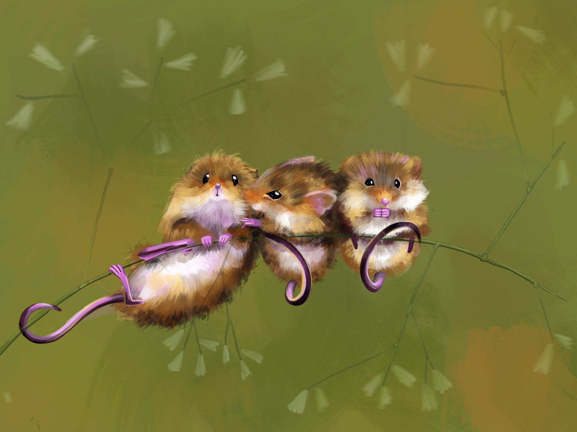 ArtStation - Field mice - sketch painting