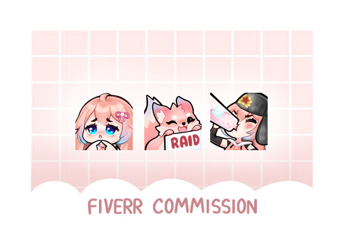 ArtStation - pink fox twitch emotes