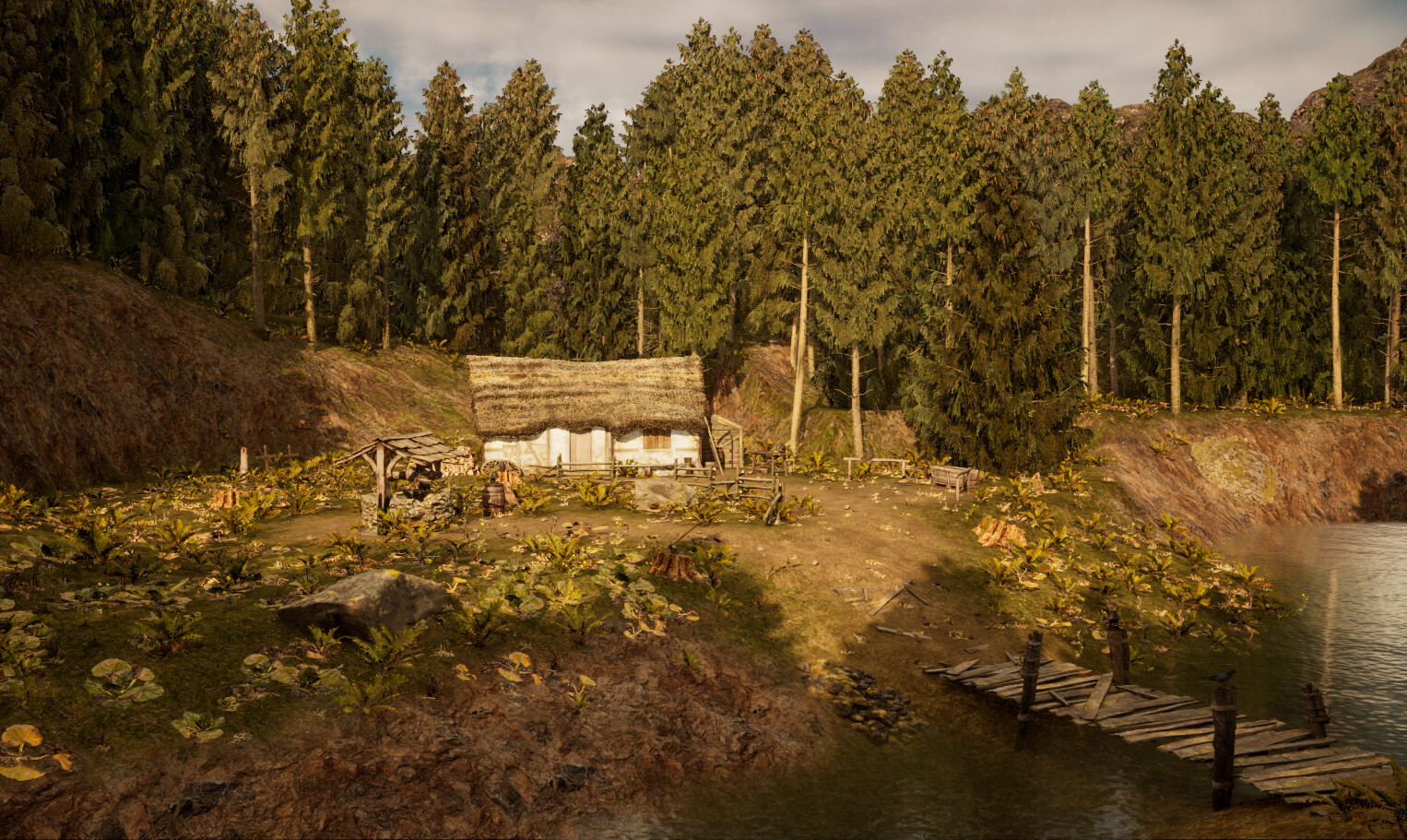 ArtStation - Medieval Riverside House