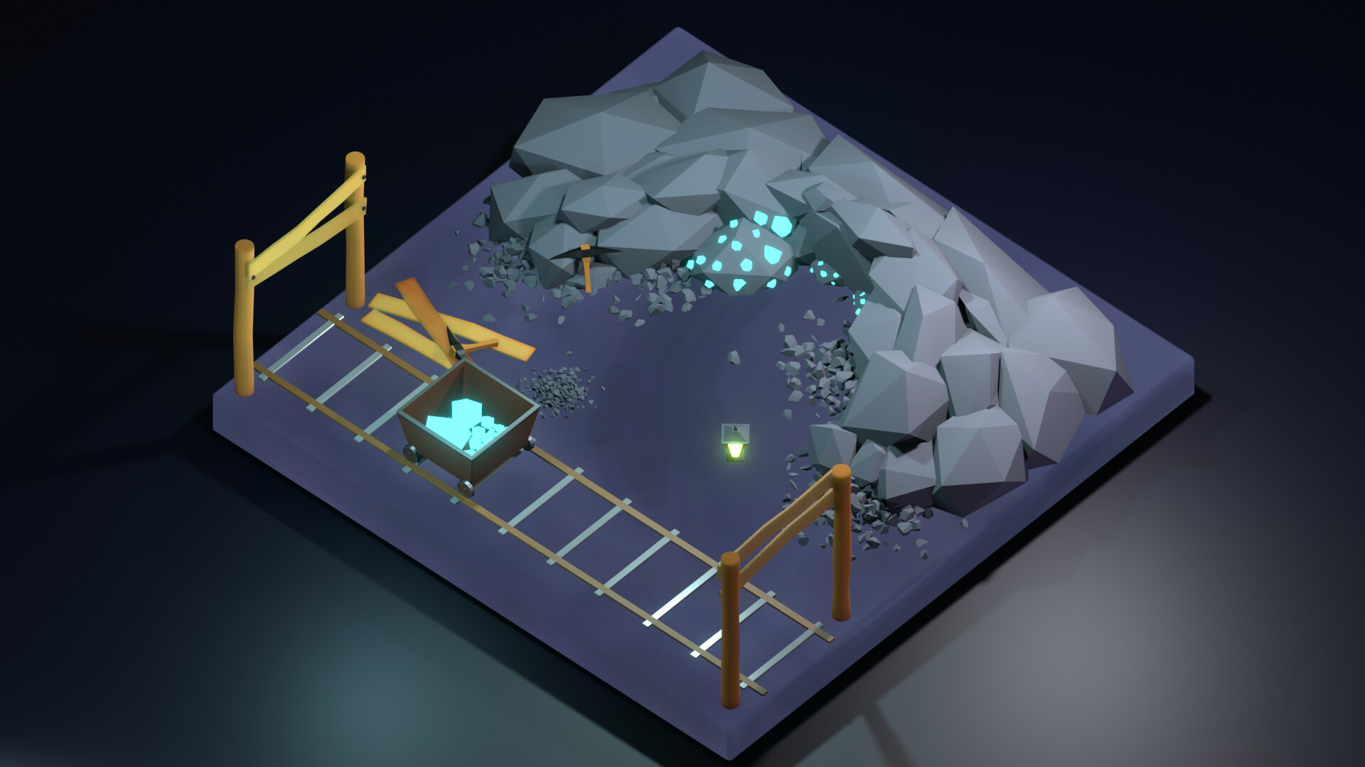 ArtStation - Low Poly Mineshaft