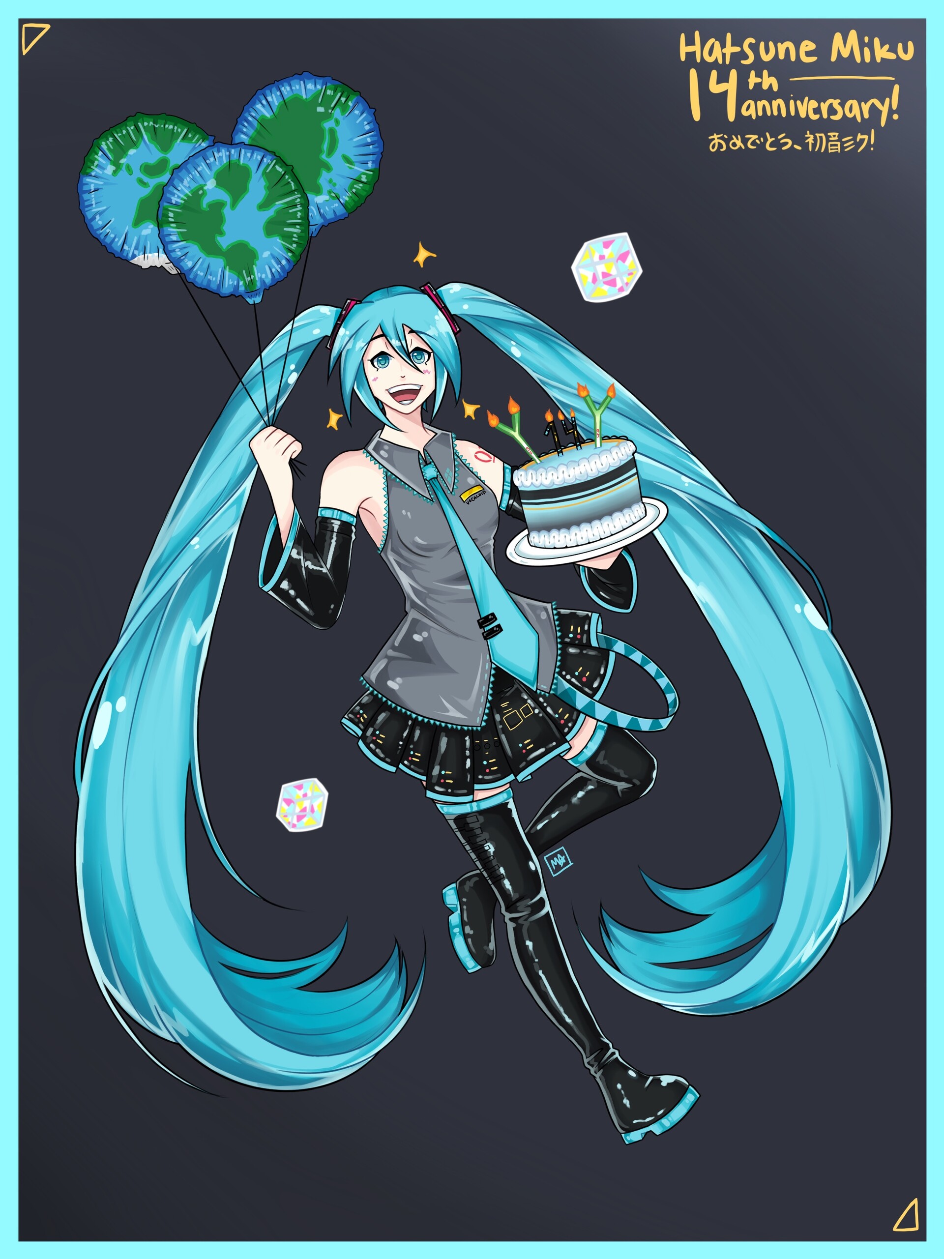 ArtStation - [vocaloid] Hatsune Miku 14th Anniversary