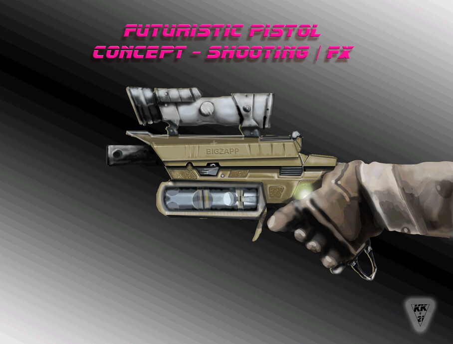 ArtStation - Futuristic Pistol Concept - Firing / FX Viz Animation