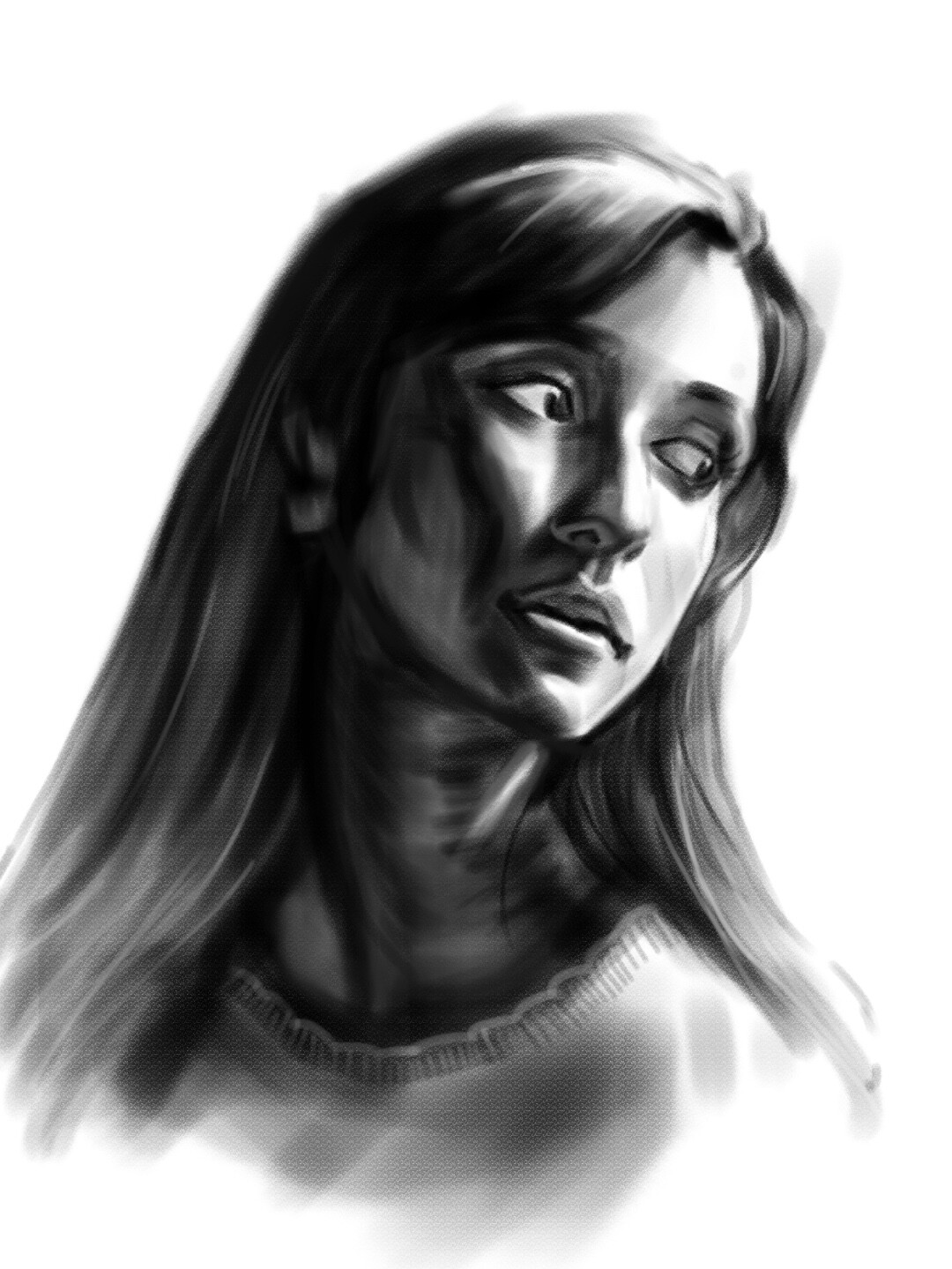 ArtStation - portrait digital charcol