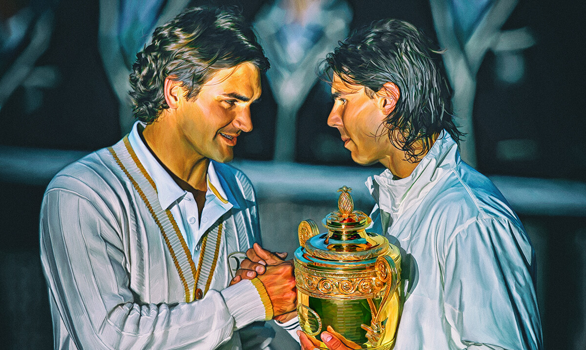 ArtStation - Roger Federer vs Rafael Nadal Wimbledon 2008. Digital ...