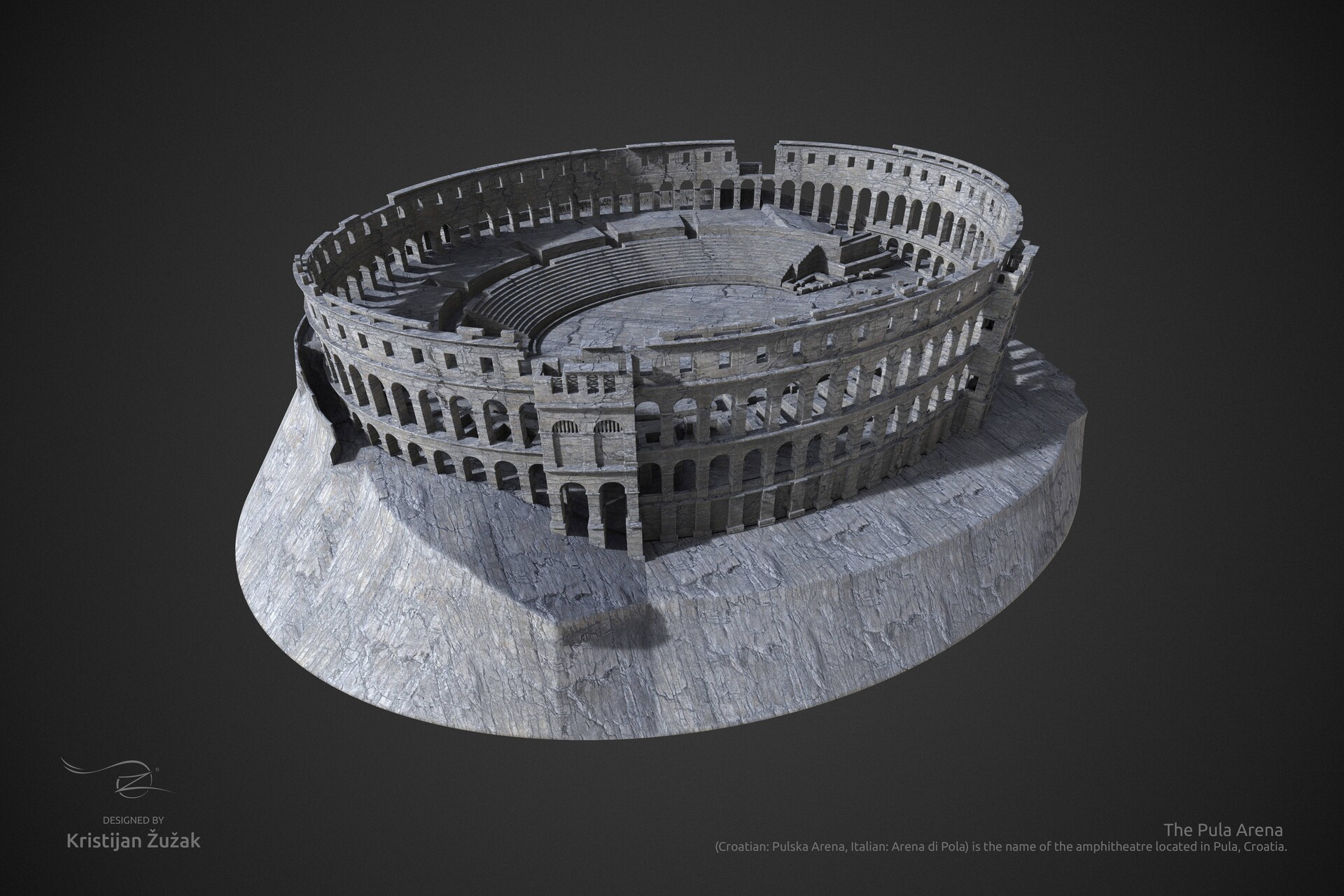 ArtStation - Arena Pula, Croatia (for 3D print)