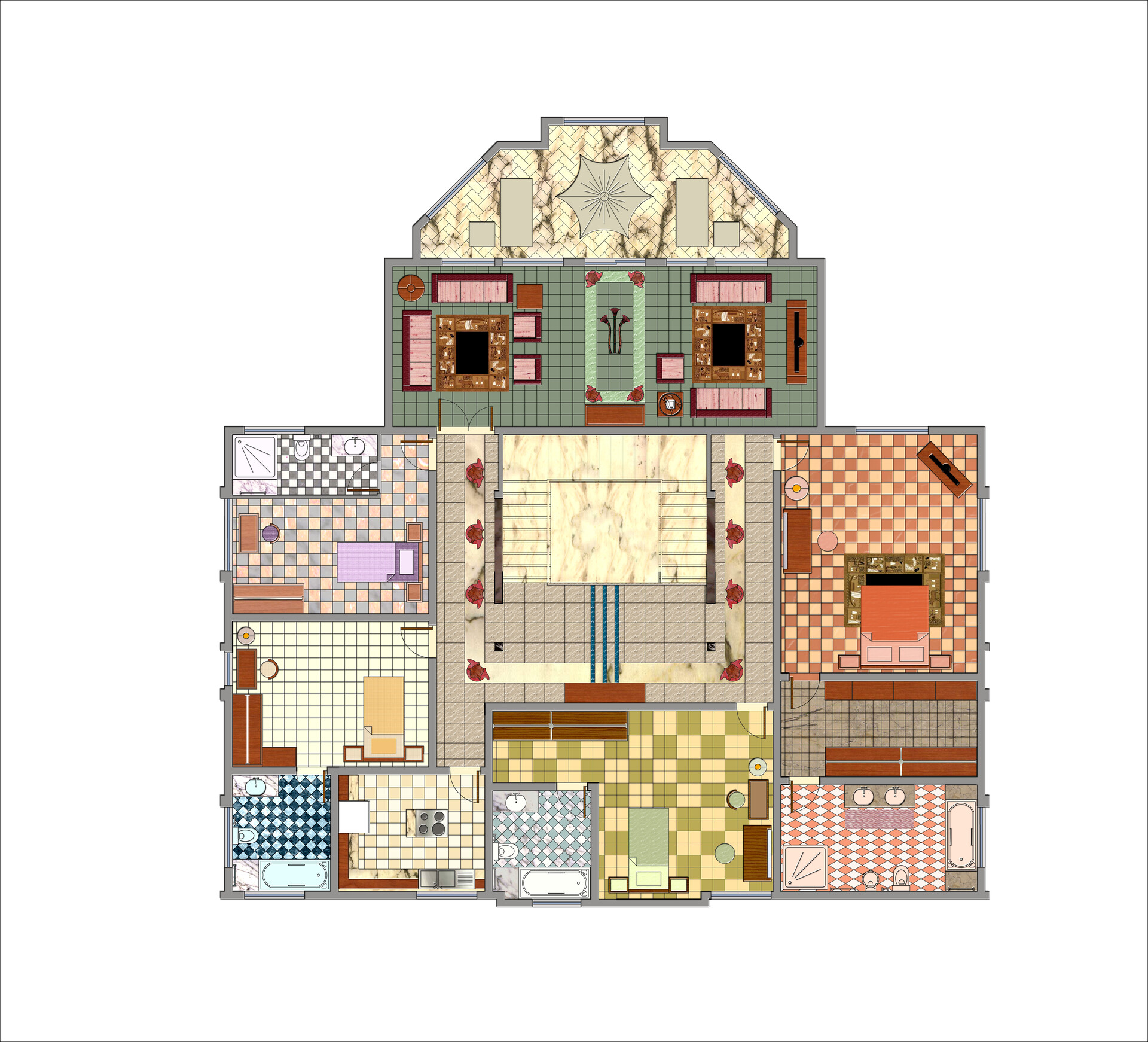 ArtStation - 2D Floor Plan Rendering Services With Photoshop