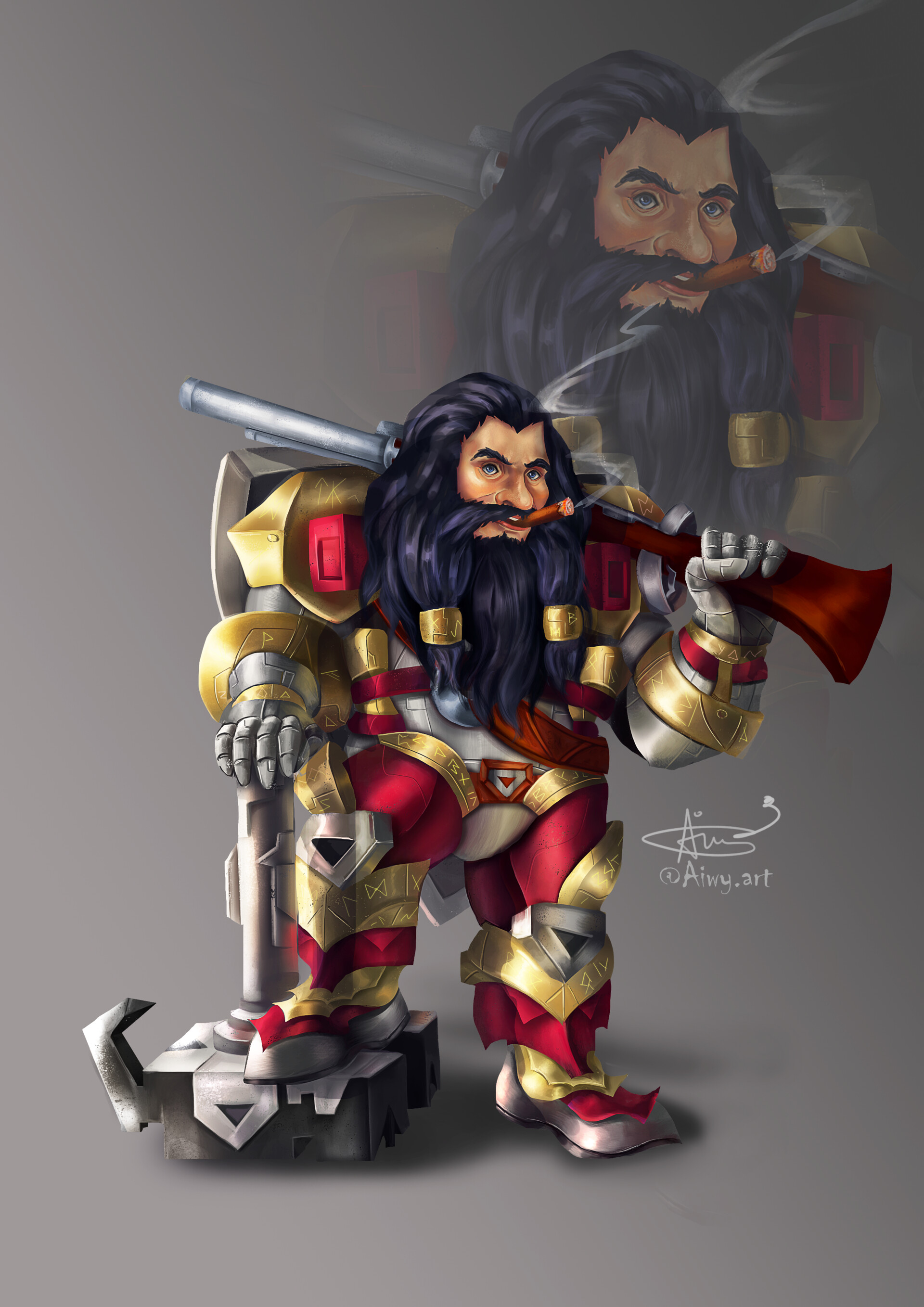 ArtStation - Dwarf Artificer (DnD character)