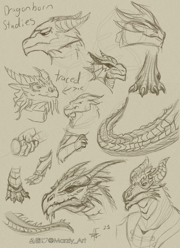 ArtStation - dragonborn sketches