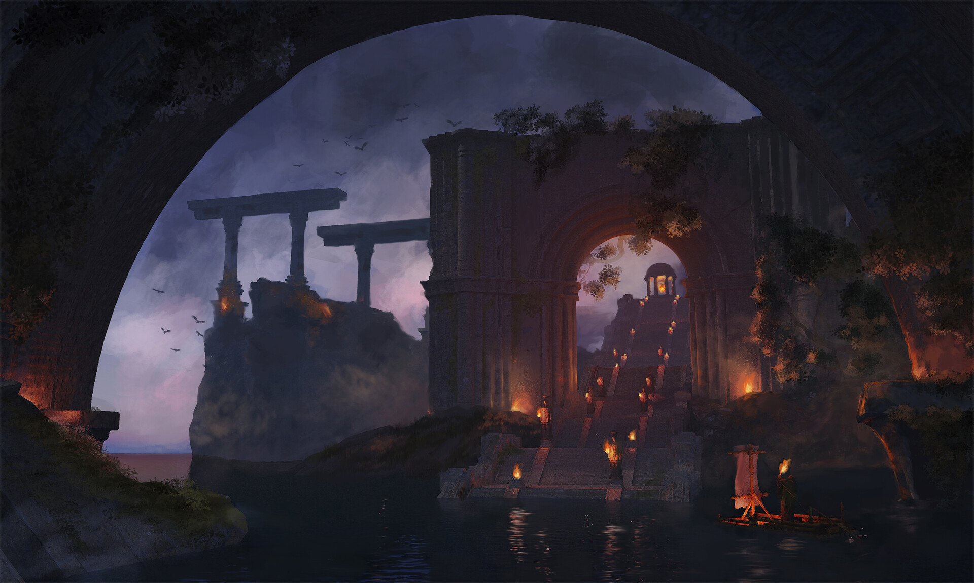 ArtStation - Night and ruins