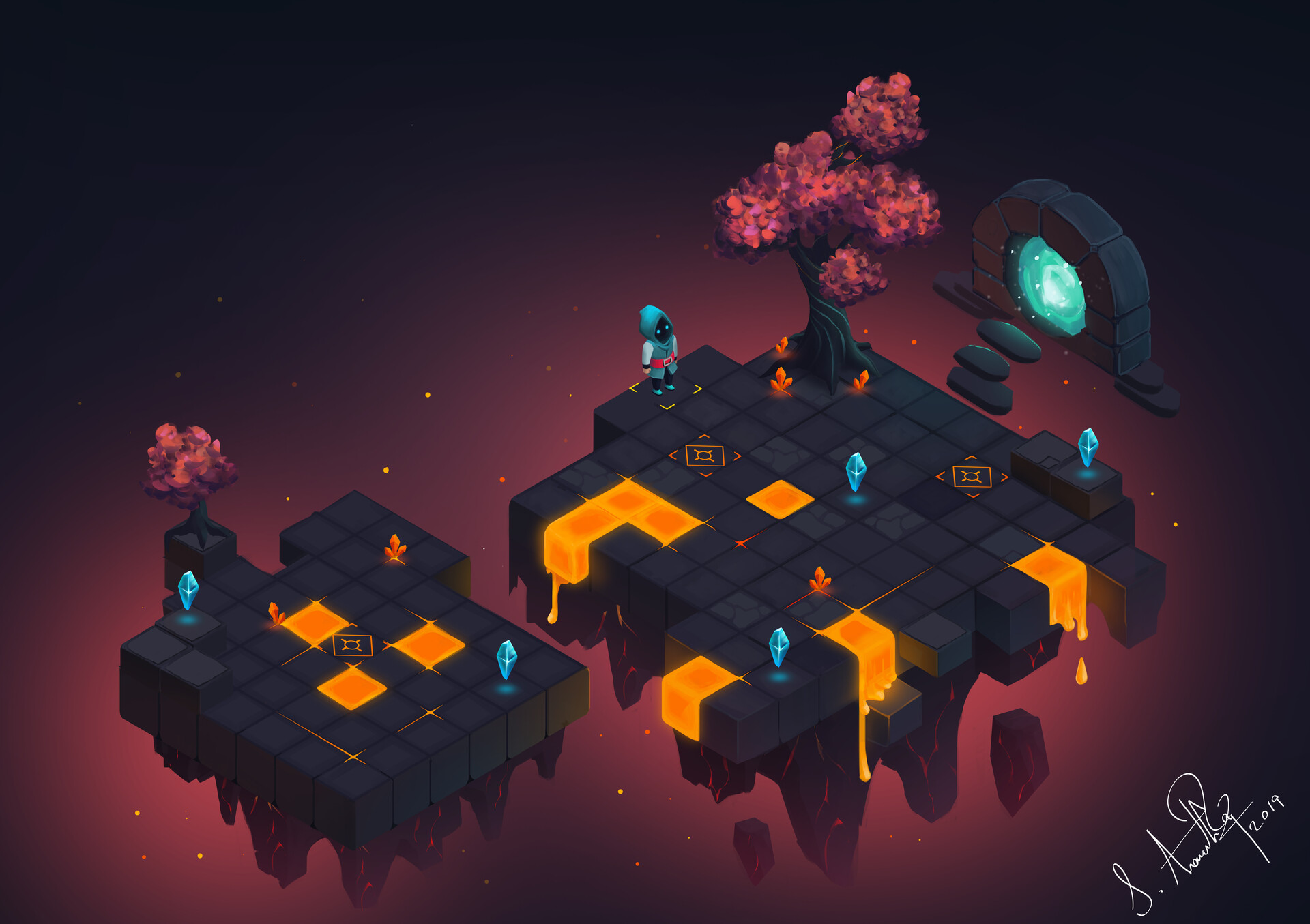 ArtStation - Lava world- Isometric - Concept Art
