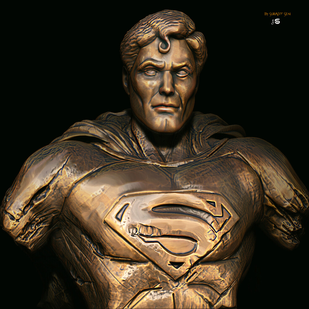 ArtStation - Superman- Digital Sculpture by Surajit Sen