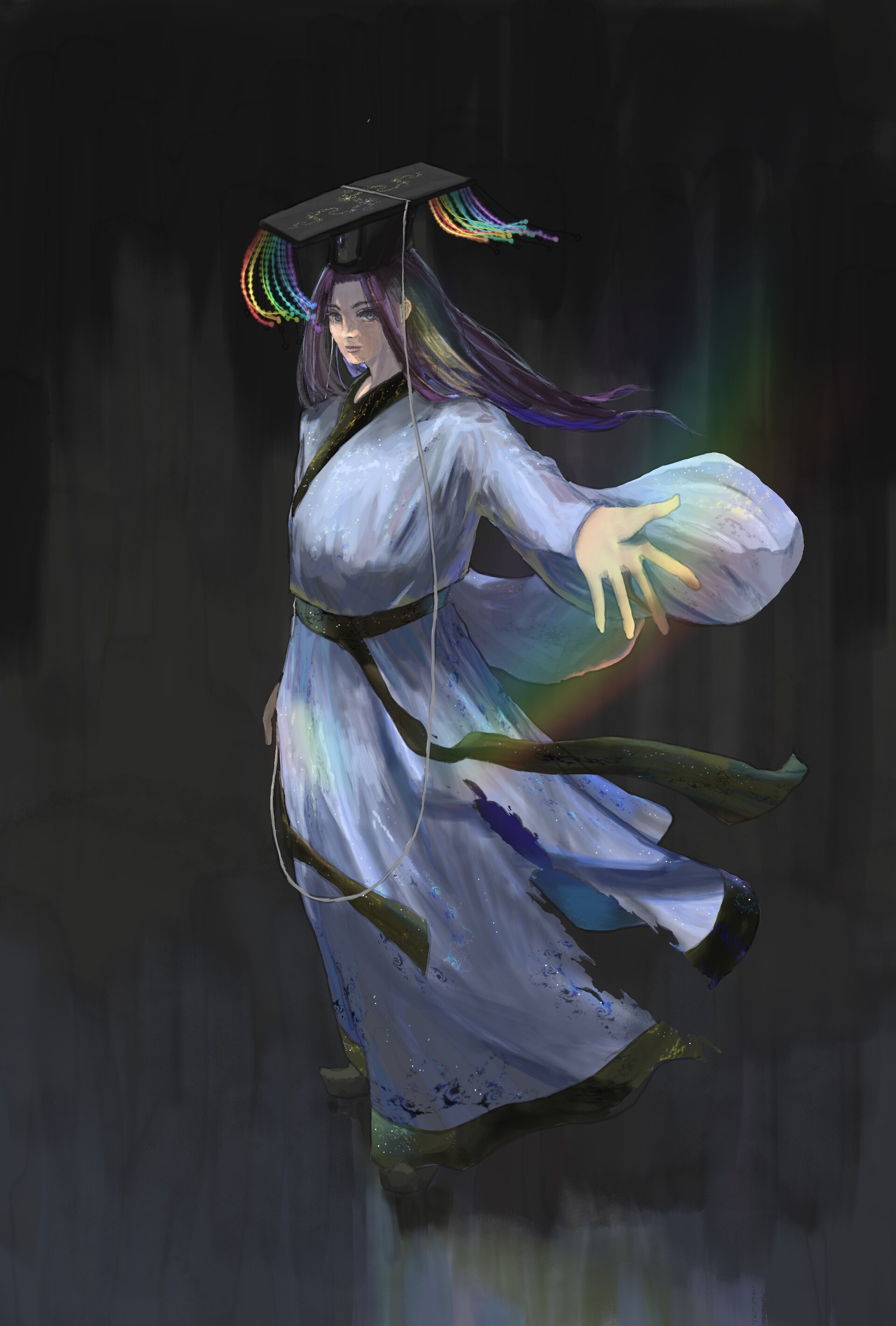 ArtStation - Hanfu design on the theme of Sparkly Rainbows