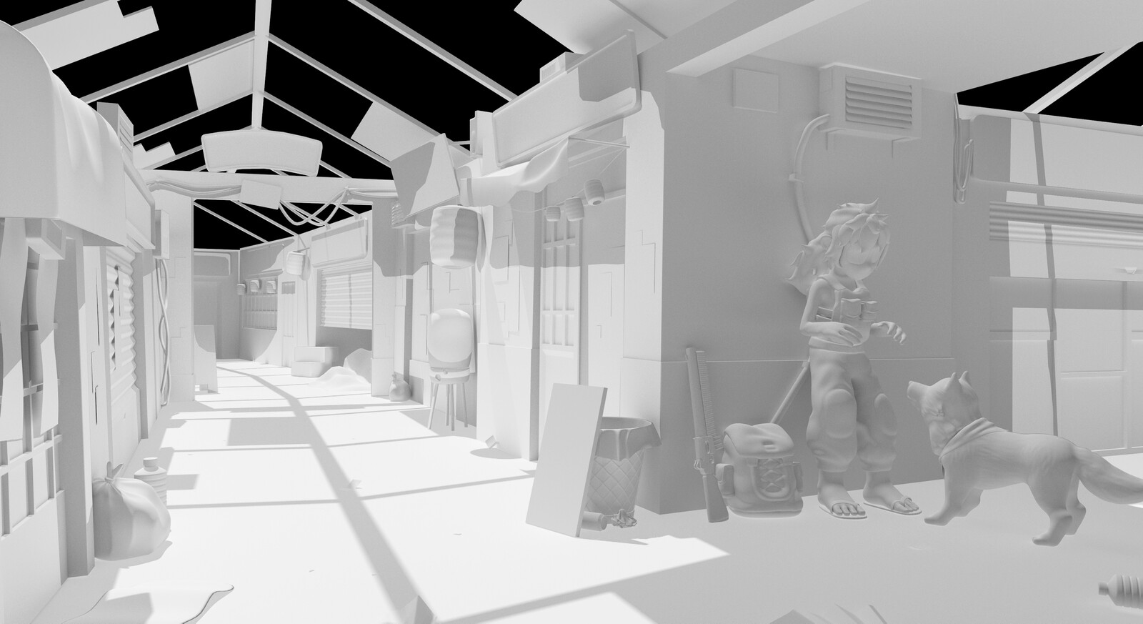 Théo Crouzevialle - 3D scene of PTSD comics