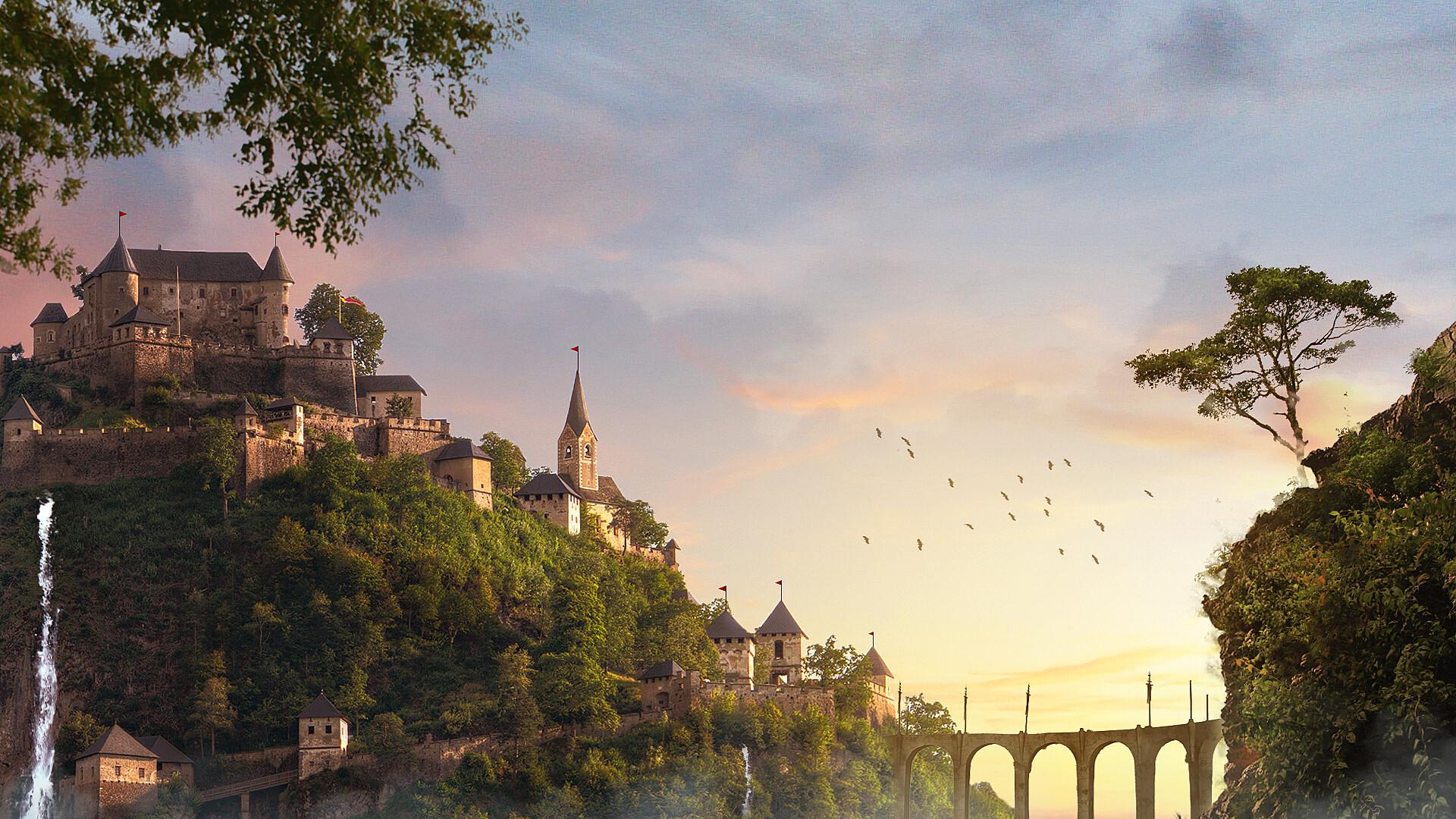 ArtStation - Epic Fantasy Digital Castle Matte Painting