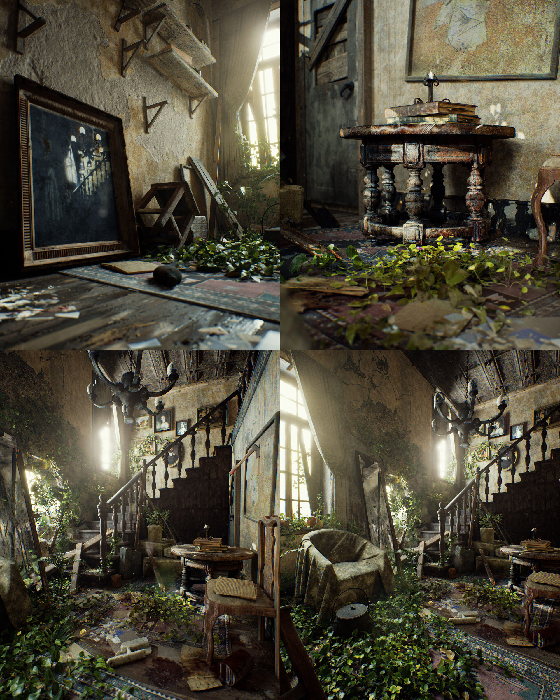 Pasquale Scionti - Unreal Engine 4.25 Raytrace Old abandoned mansion ...
