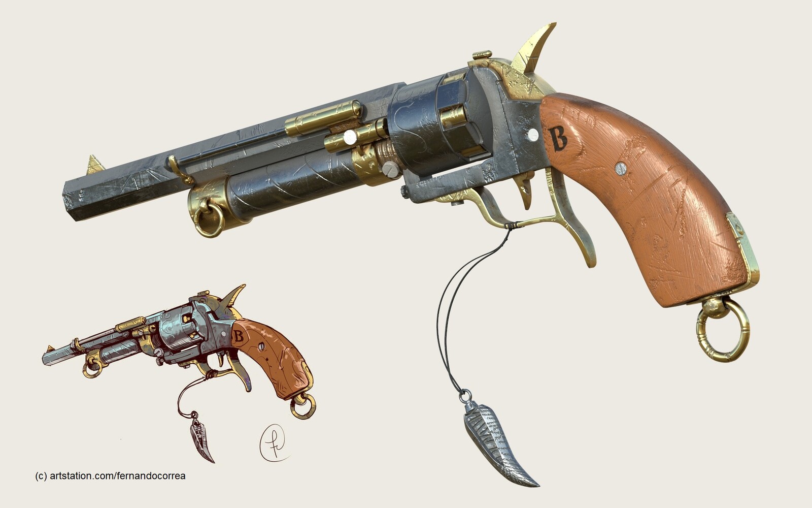 Kassandra M. - Old Hunter Revolver (Concept Art by Fernando Correa)