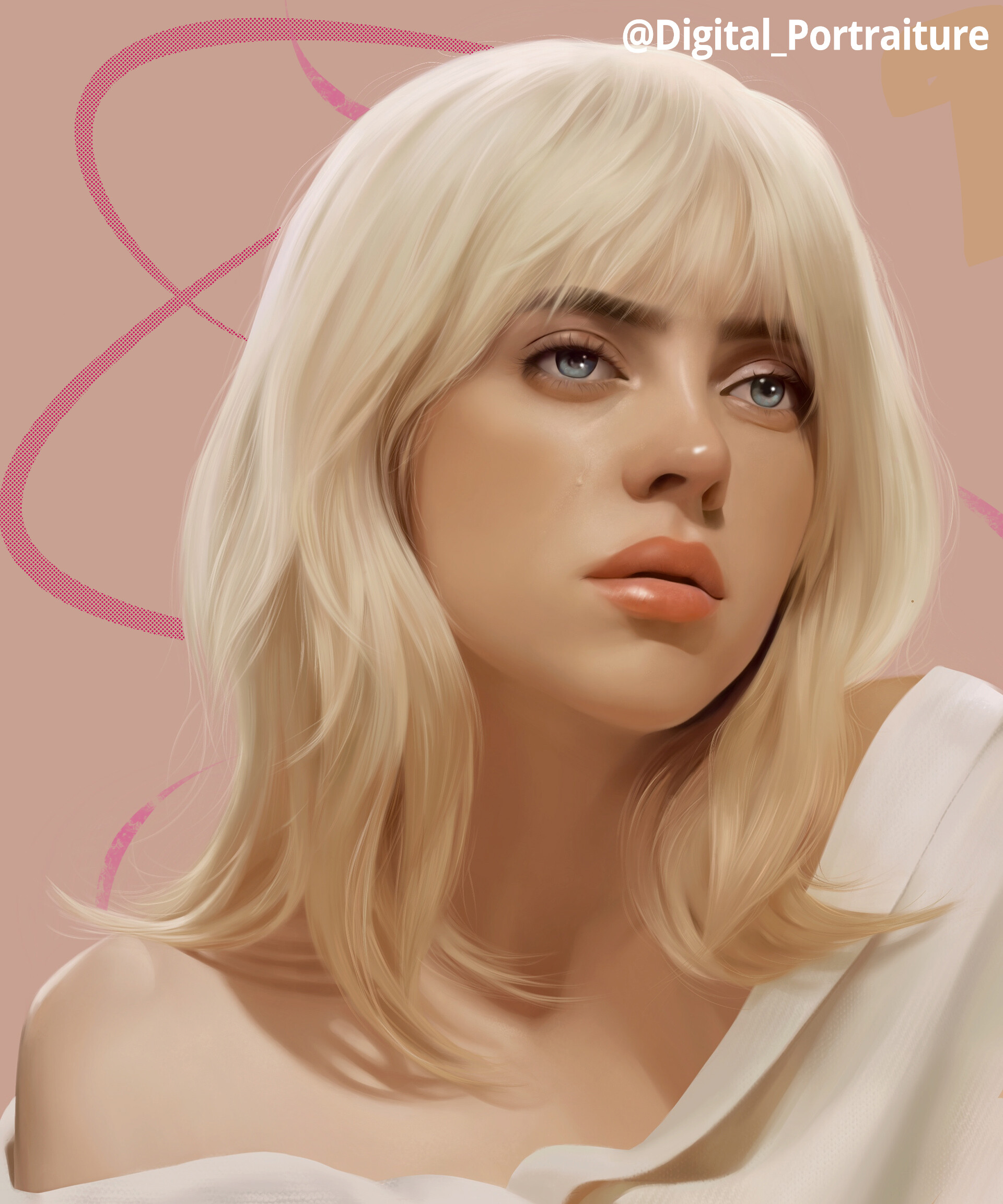 ArtStation - Billie Eilish Digital Portrait Art