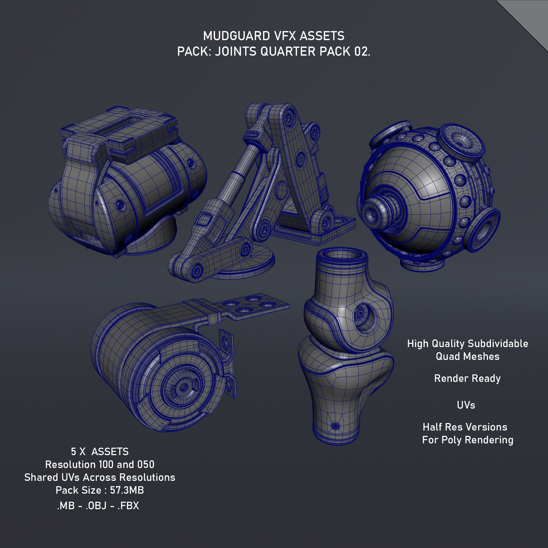 Mudguard Models - PACK: JOINTS QUARTER PACK 02