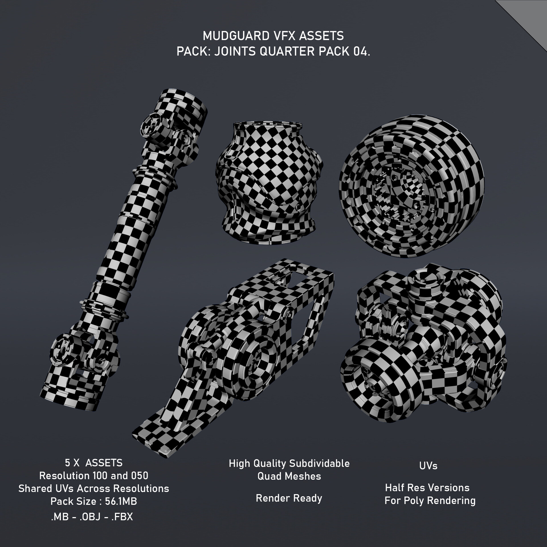 Mudguard Models - PACK: JOINTS QUARTER PACK 04