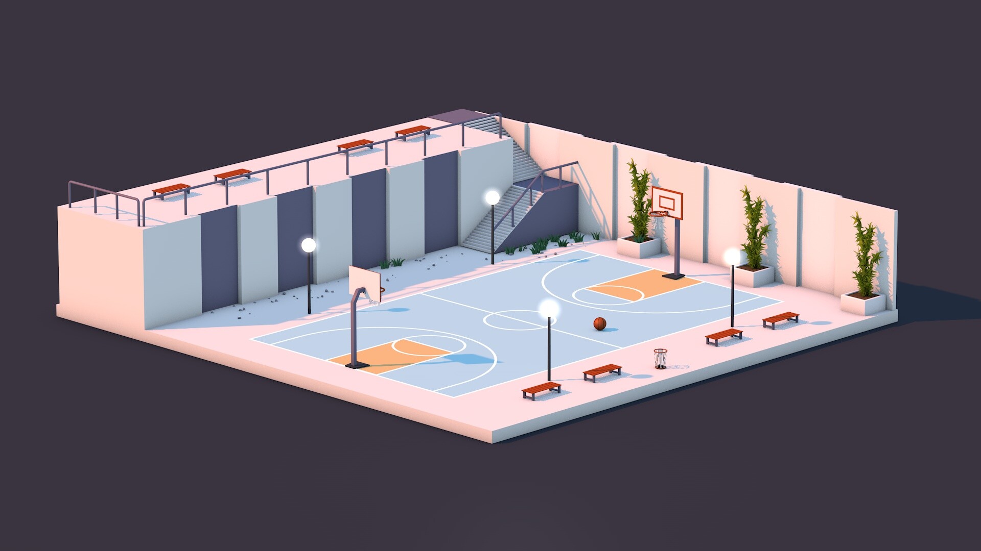 ArtStation - Lowpoly BasketBall 3D