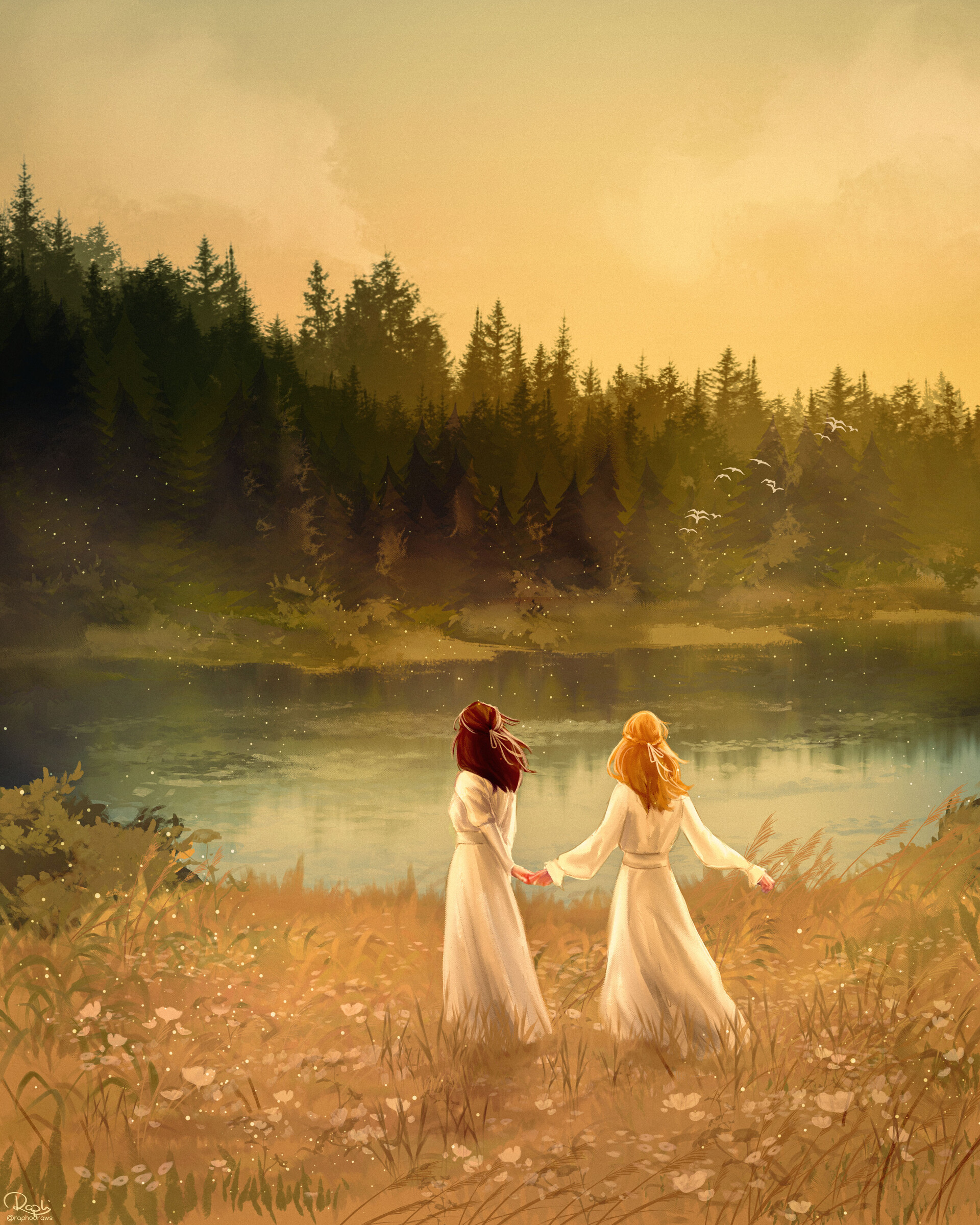 ArtStation - Girls by the Lake