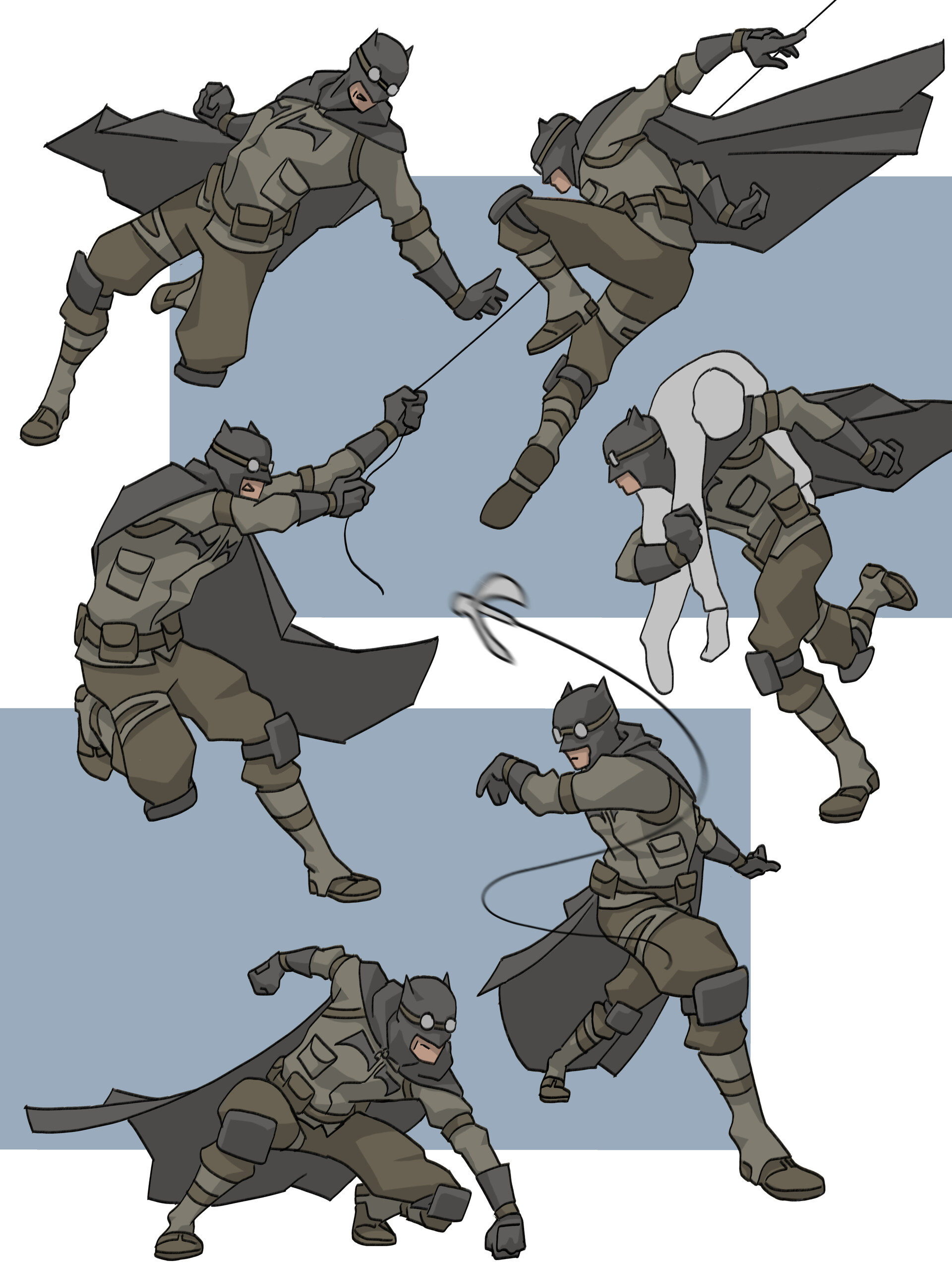 Daniel Morawski - WW2 Batman Character Design: Pose & Turn Around Sheets