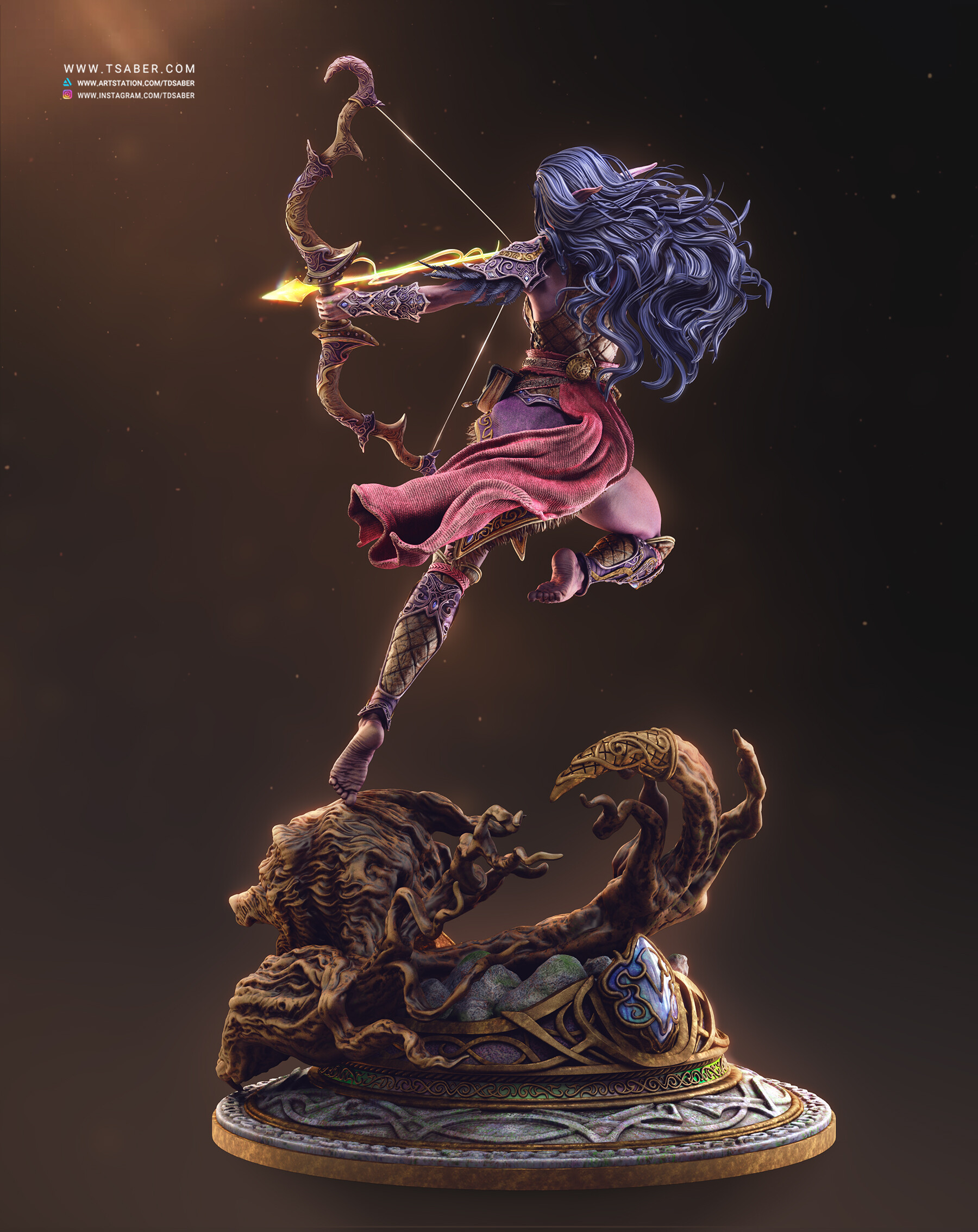 Taregh Saber - Elf Archer Statue figurine and Collectible - Tsaber