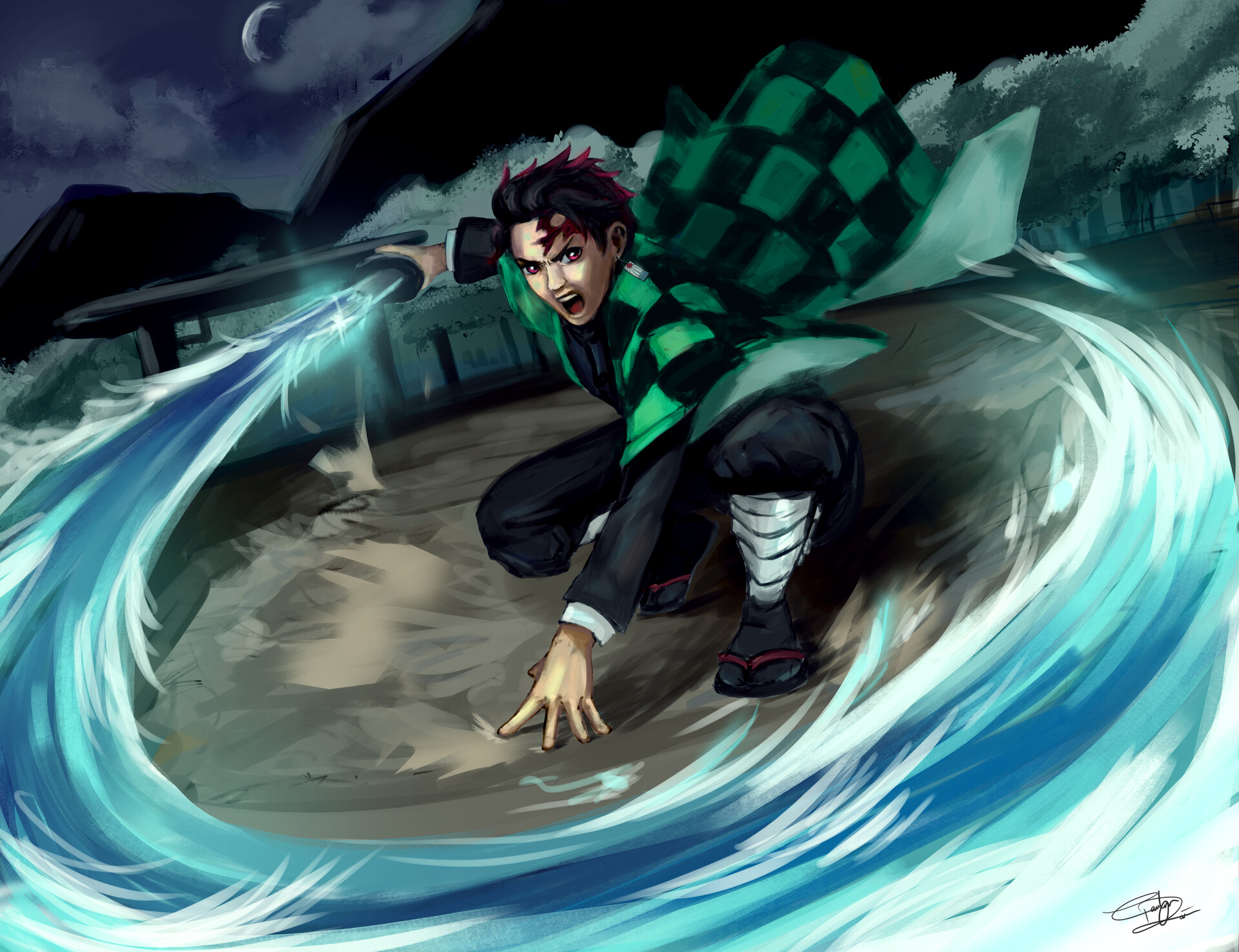 ArtStation - Tanjiro Kamado from Demon Slayer Fanart