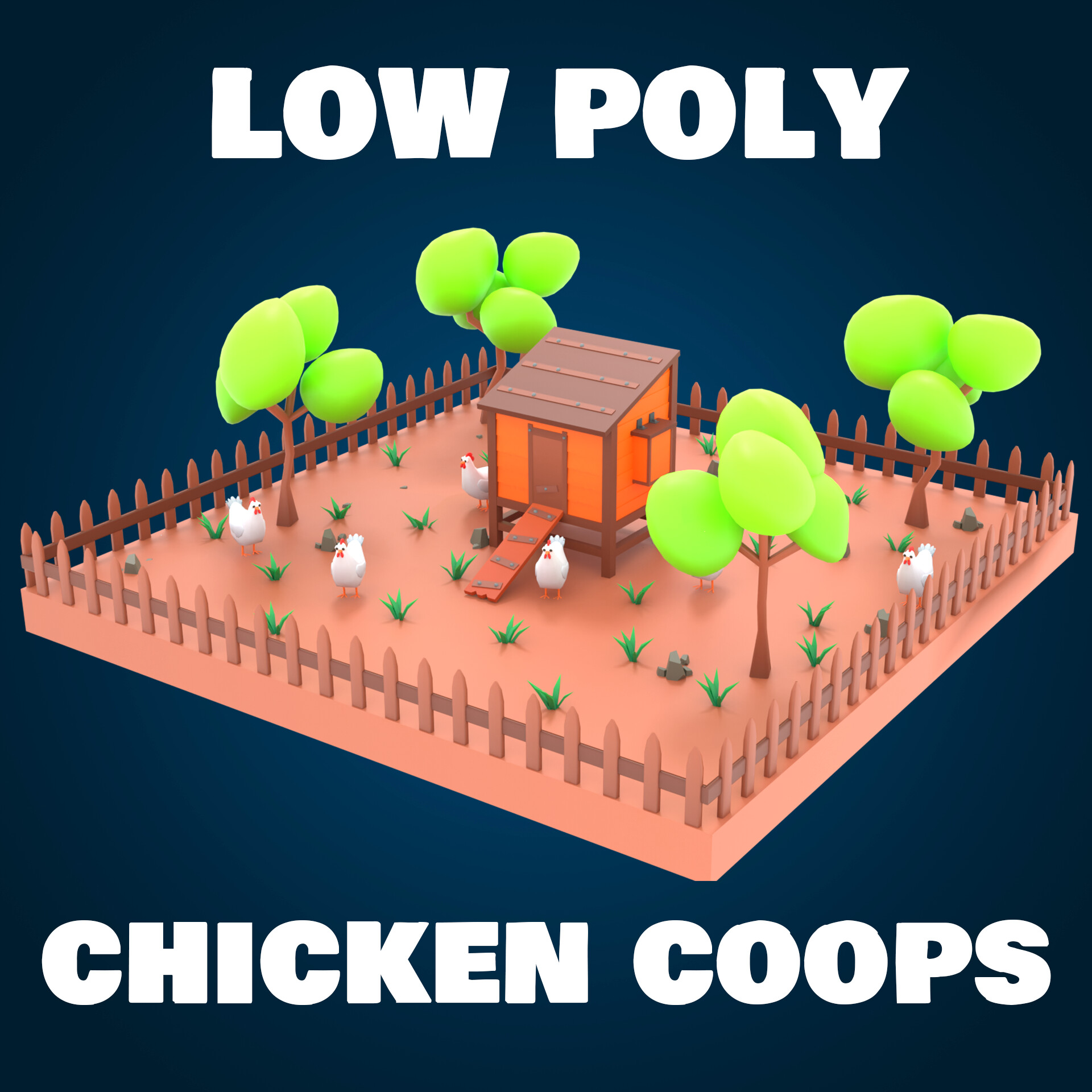 ArtStation - Low poly chicken coops