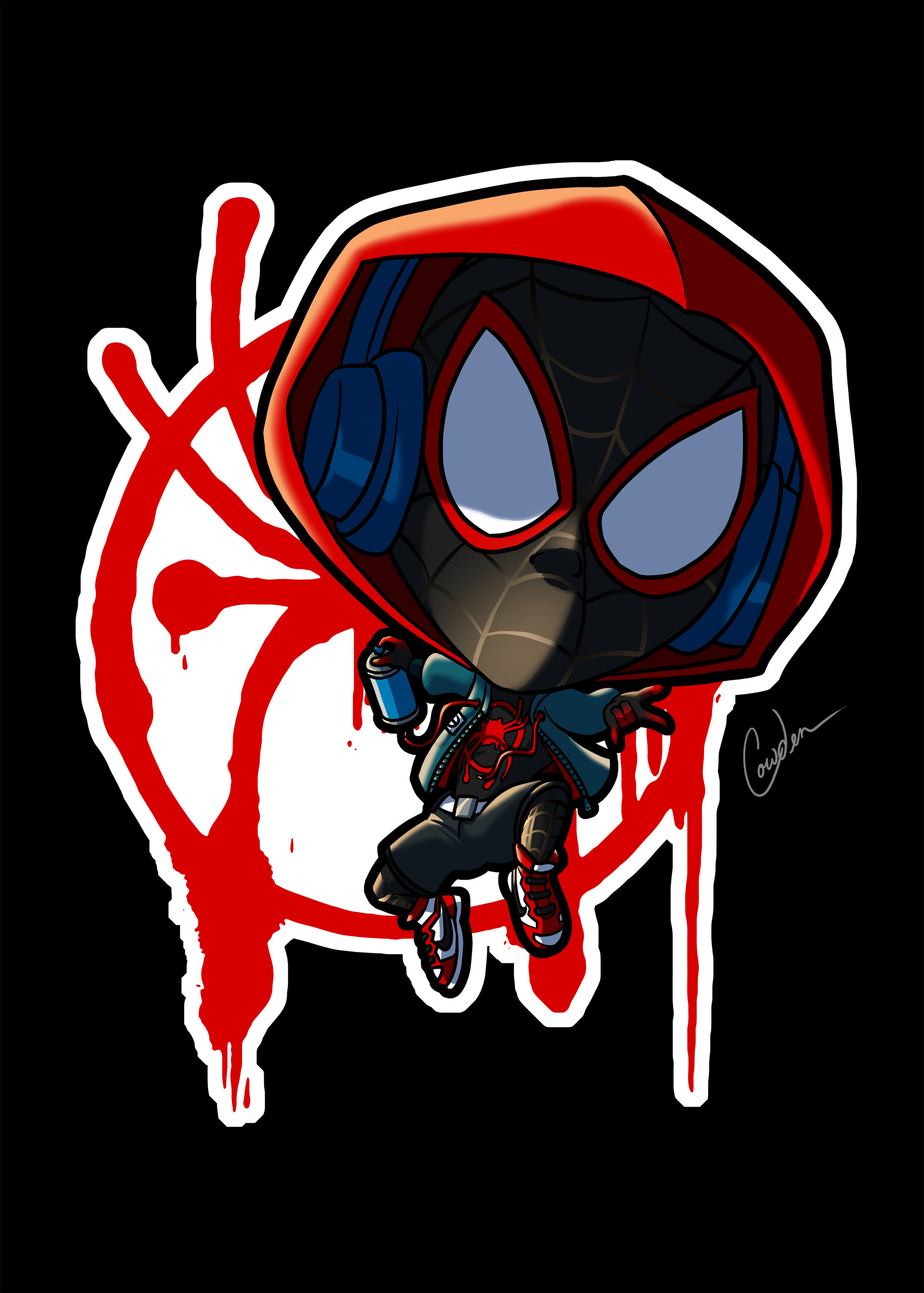 how to draw chibi miles morales