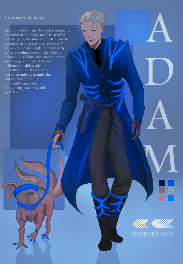 ArtStation - Adam Character Design (Anime Style) with Process