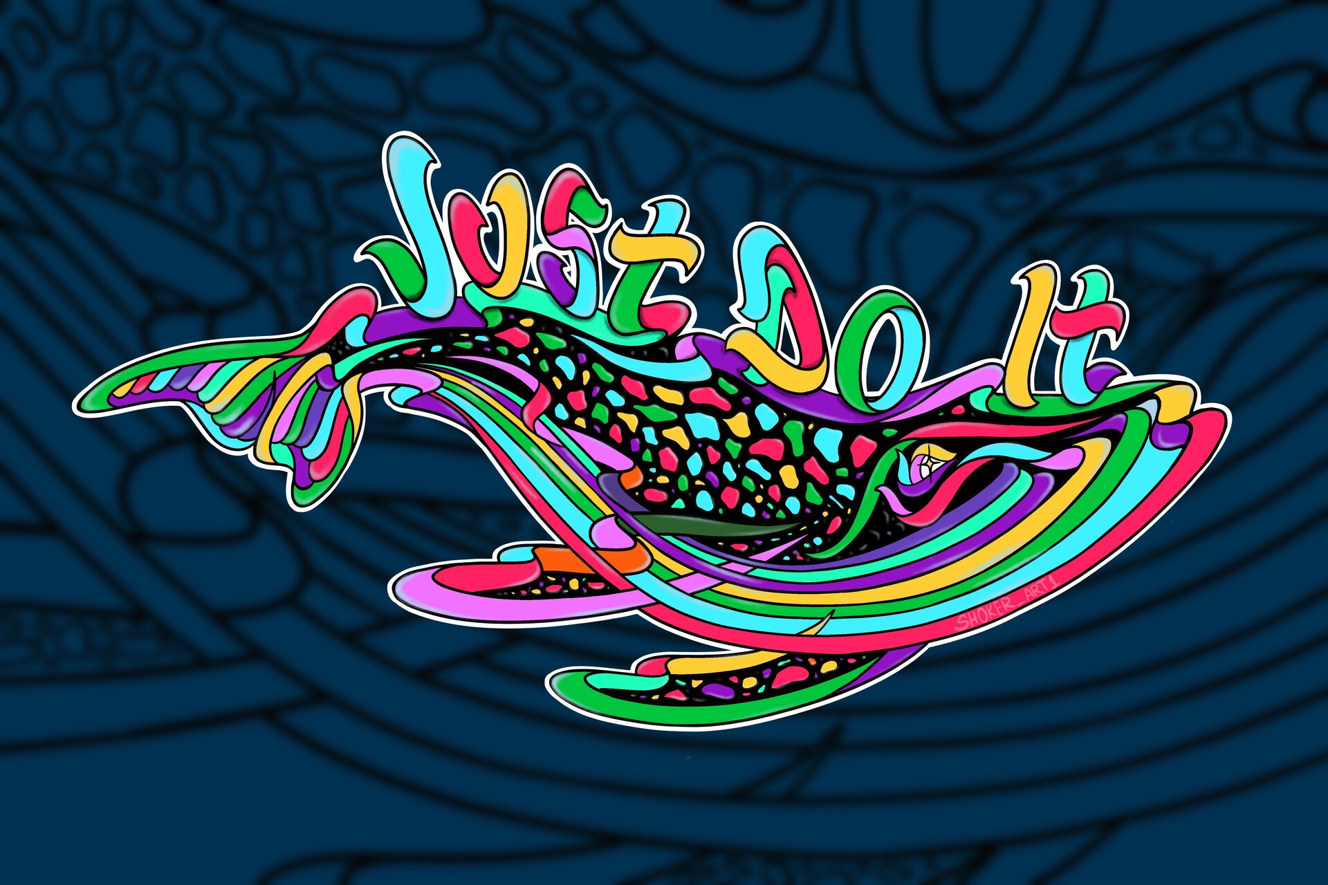 ArtStation - Abstract whale Shoker style design