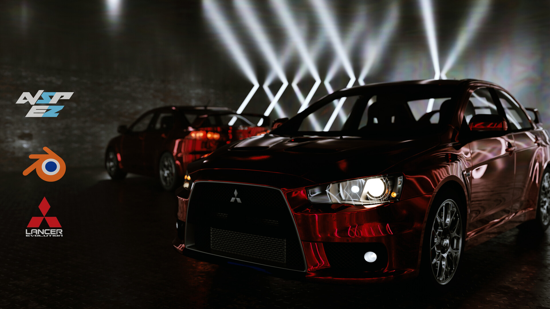 ArtStation - Red Mitsubishi Lancer in Blender