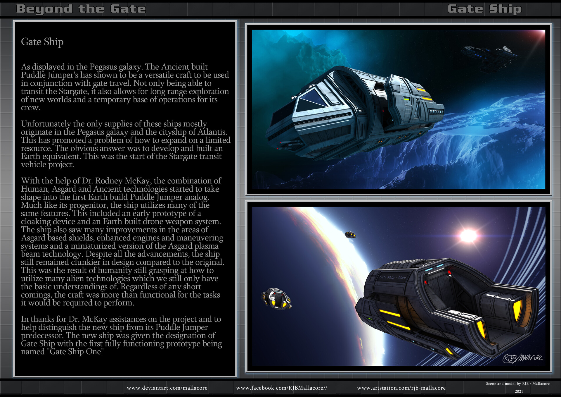 ArtStation - Stargate - Tau'ri Gate Ship - Spec Sheets - 2021