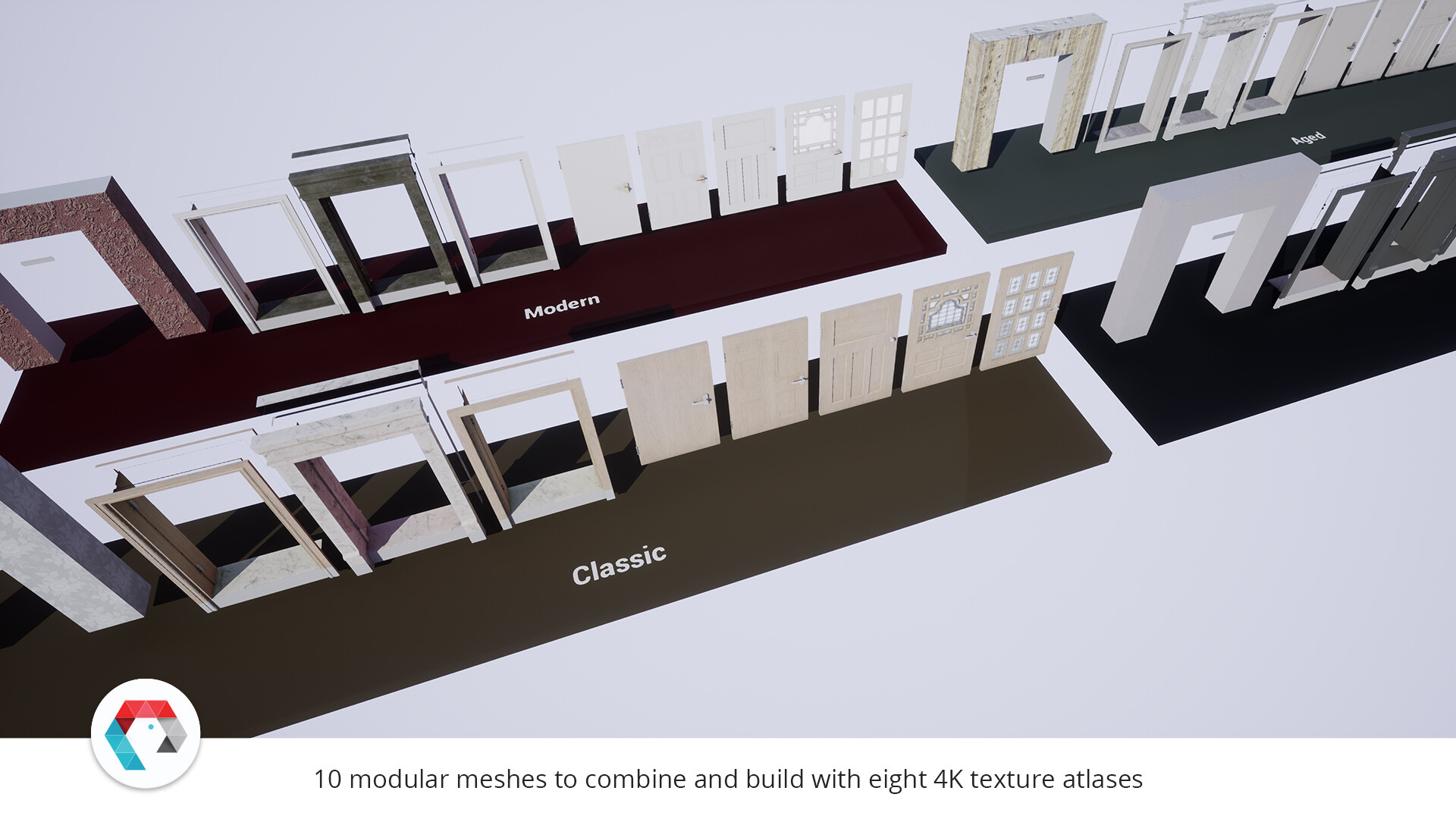 Polly Creative - Gallery/Exhibition Doors Asset Pack