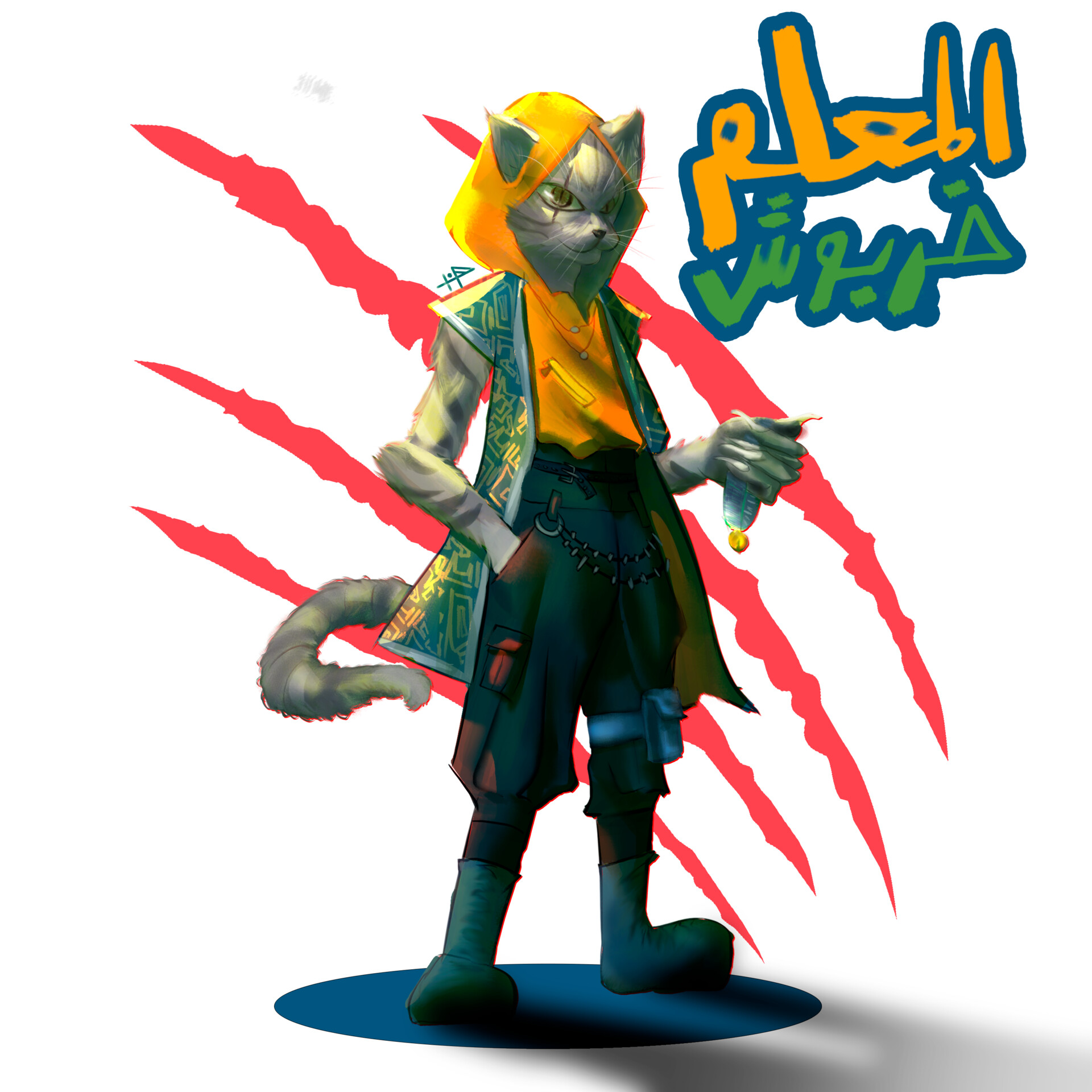 ArtStation - gangster cat oc 🐱‍👤