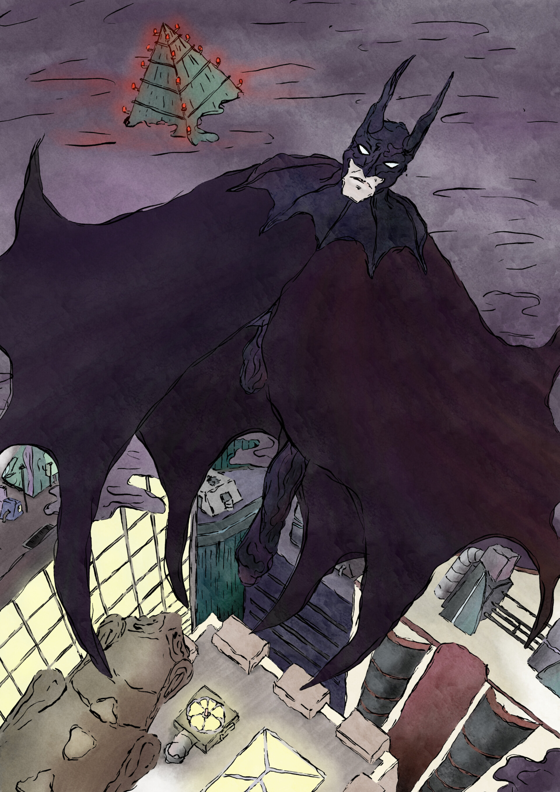 ArtStation - Bat Over Gotham City